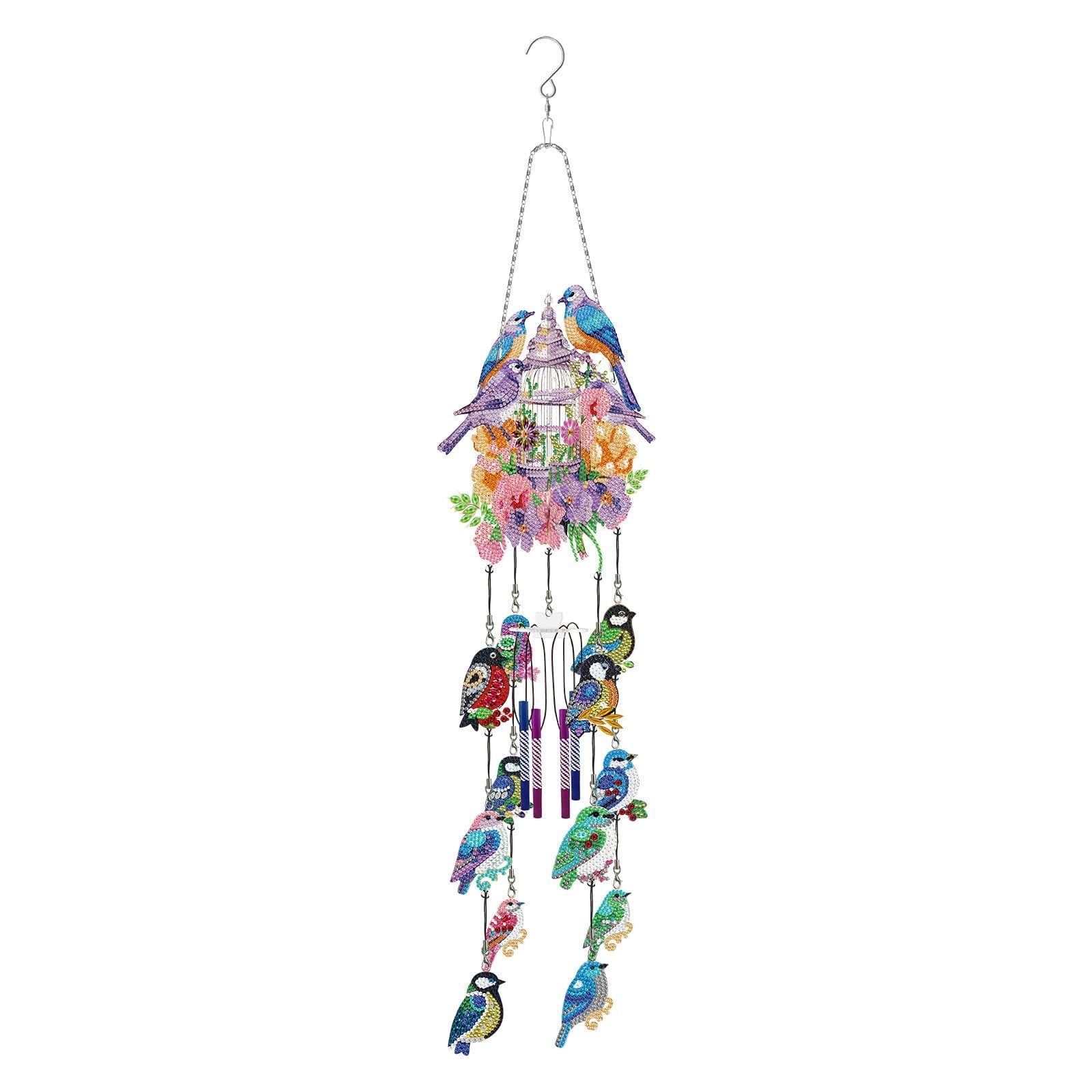 LIJCC Drilled Wind Chimes,Diy Dotted Art Painting Wind Chime Kit Three ...