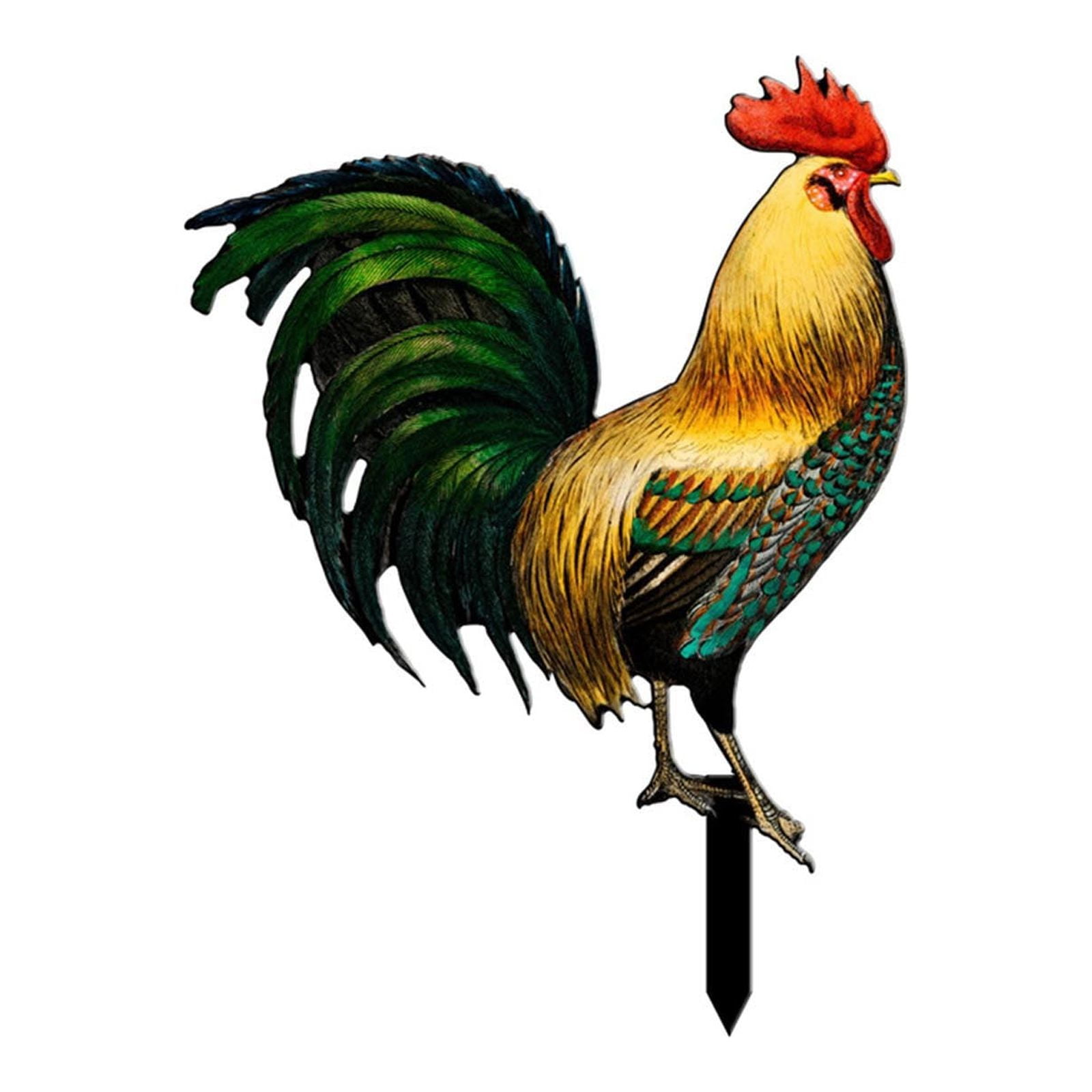 LIJCC Garden Decoration Inserts,Rooster Acrylic Outdoor Garden Ground ...
