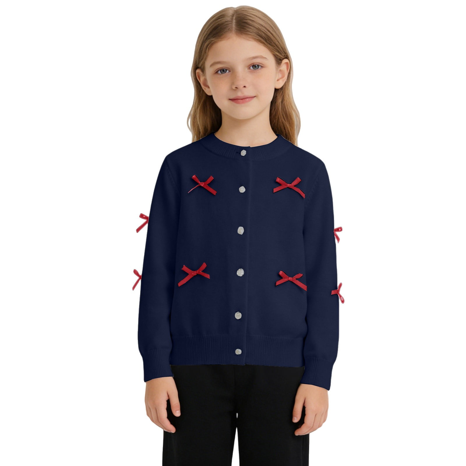 LIJCC Girl Sweater Fall Winter Knitted Long Sleeve Warm Thick School ...