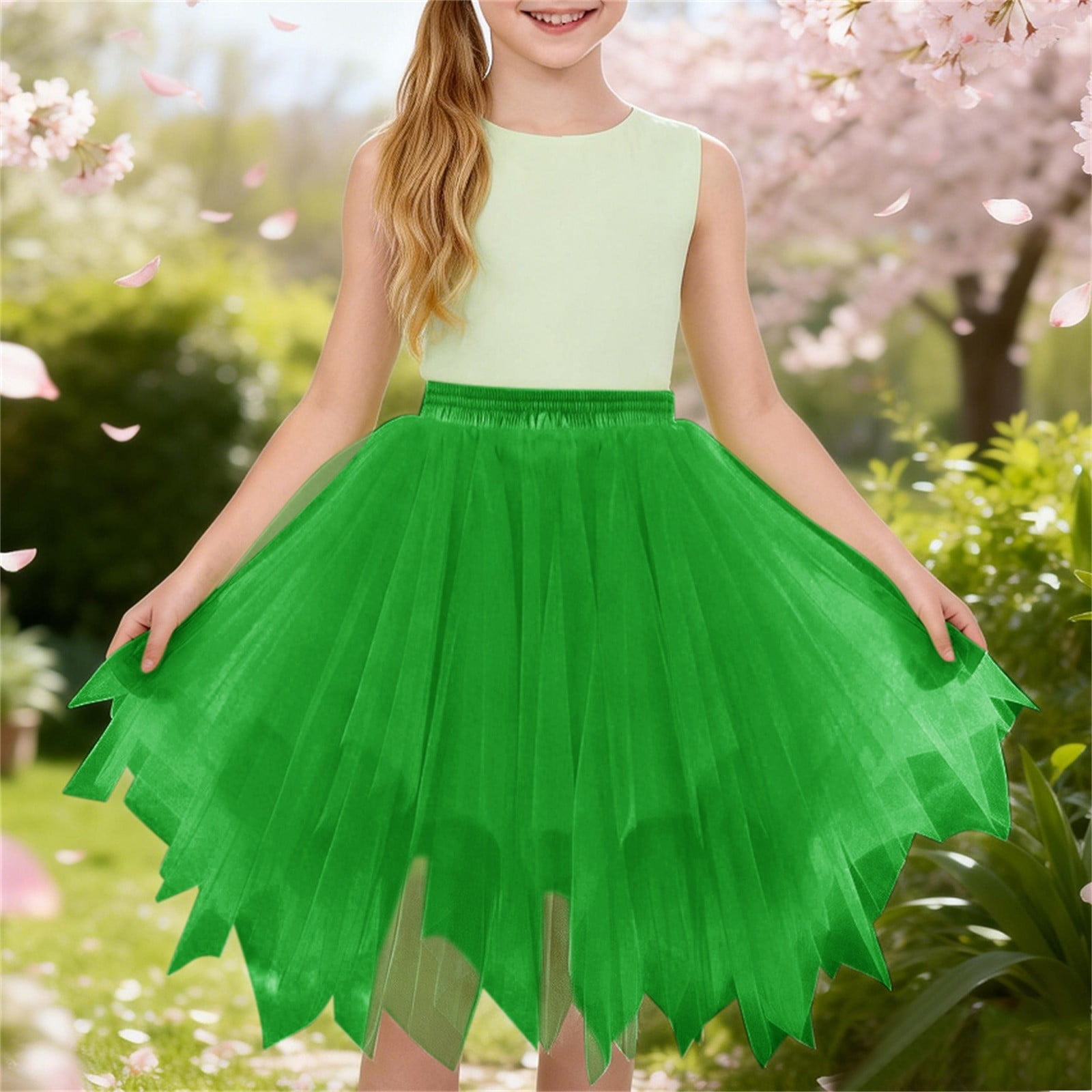 LIJCC Girls' Bright Orange Multi-Layer Tulle Tutu Skirt - Elastic Waist ...