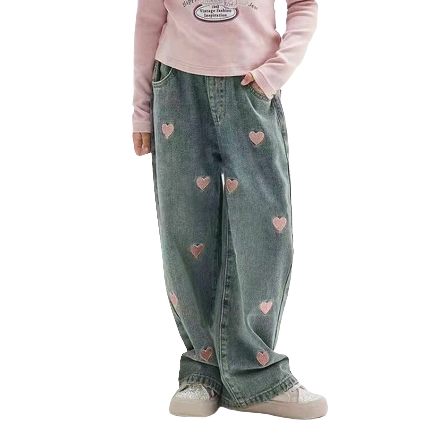 LIJCC Girls Wide Leg Jeans Spring Summer and Autumn New Models for ...