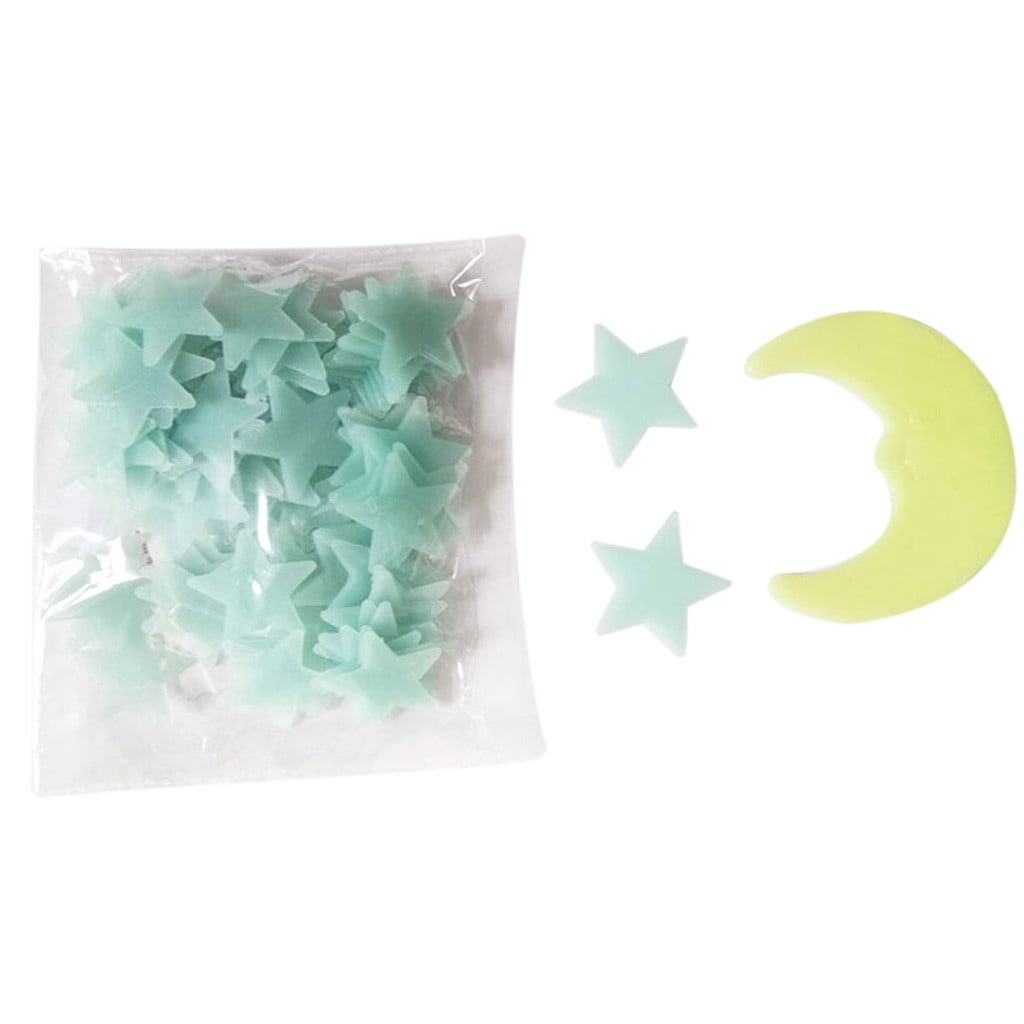 LIJCC Glow-In-The-Dark Wall Stickers,Gifts Moon Stereo Luminous ...