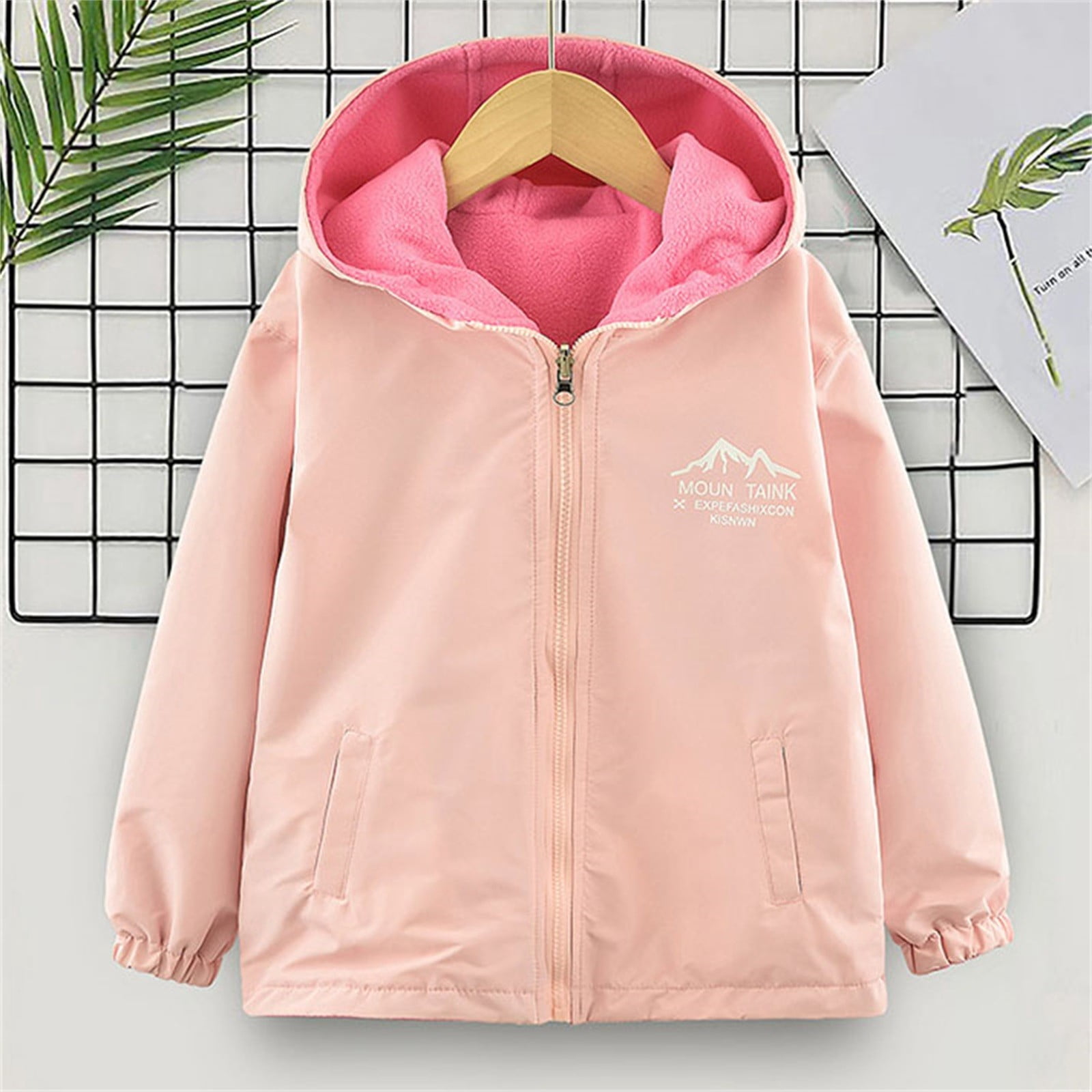 LIJCC Kid Girls Waterproof Hooded Rain Jacket Teen Detachable Hood ...