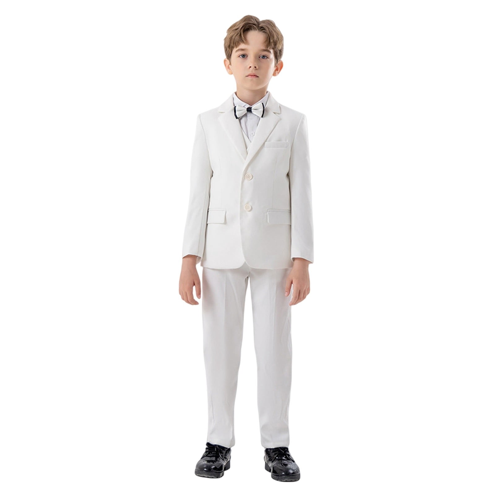 LIJCC Kids Tux for Boys Suit 4 Piece Tuxedo Suits Toddler Long Sleeve ...