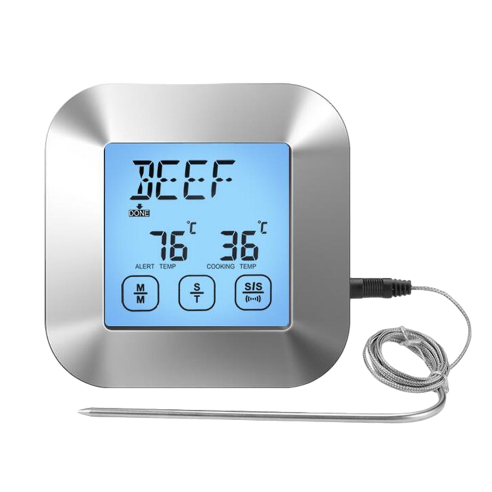 LIJCC Kitchen Touch Screen Food Thermometer with Timer Alarm Food ...