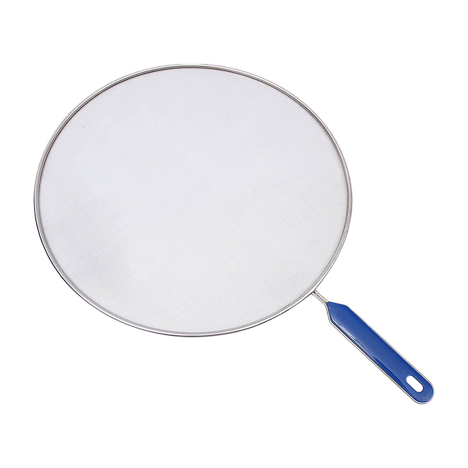 LIJCC Kitchen Wok with Handle, Anti-Splash Oil Mesh Cover, Stainless ...