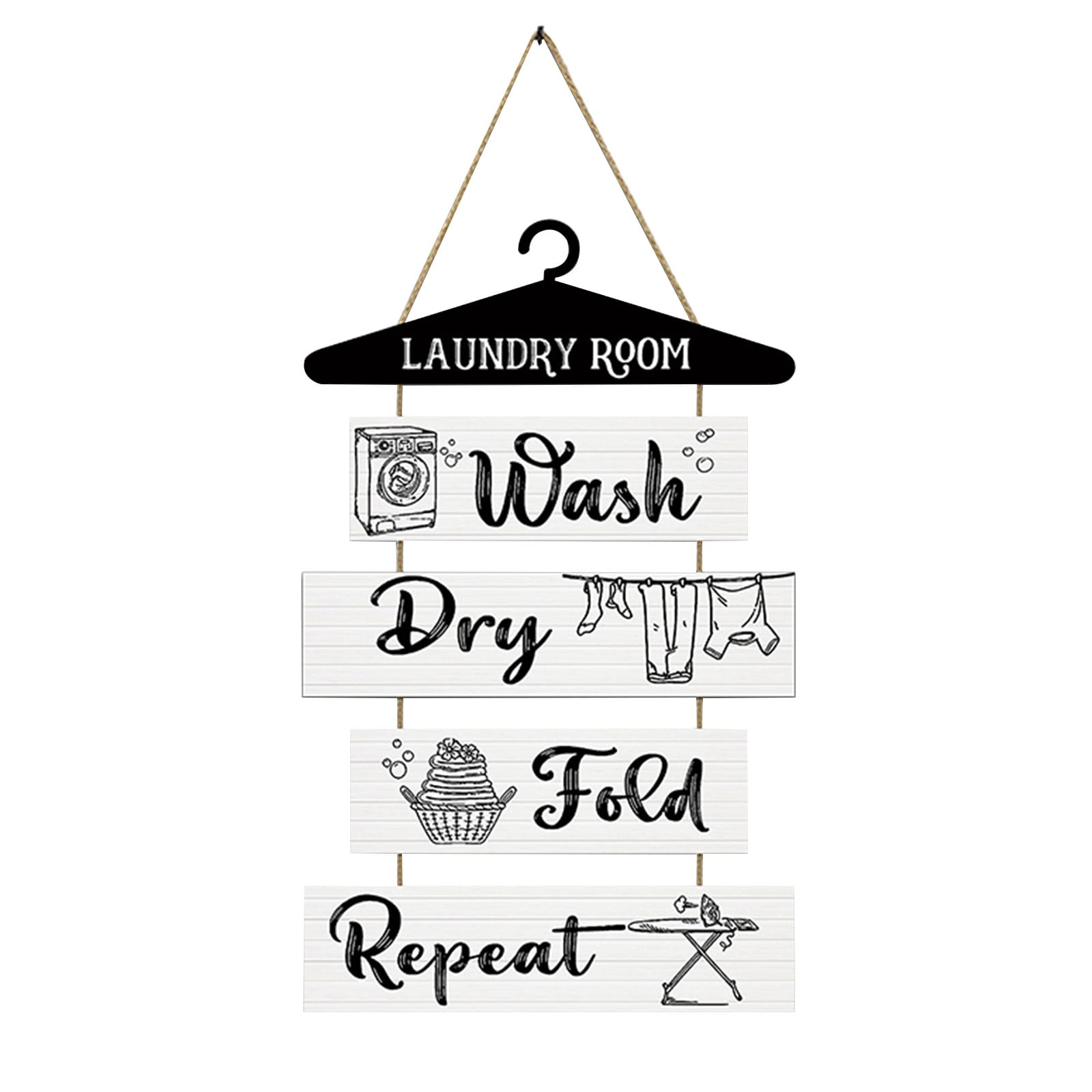 LIJCC Laundry Room Wall Decor Sign Wood Panel Painting,Wall Decoration ...