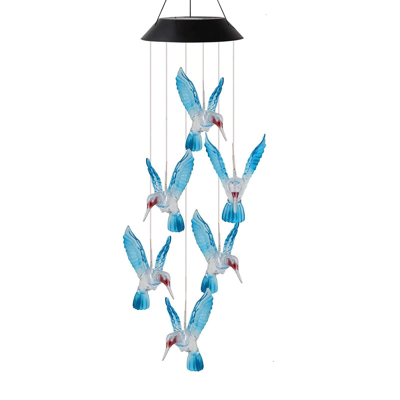 LIJCC Led Hummingbird Garden Light,Solar Blue Hummingbird Wind Chime ...