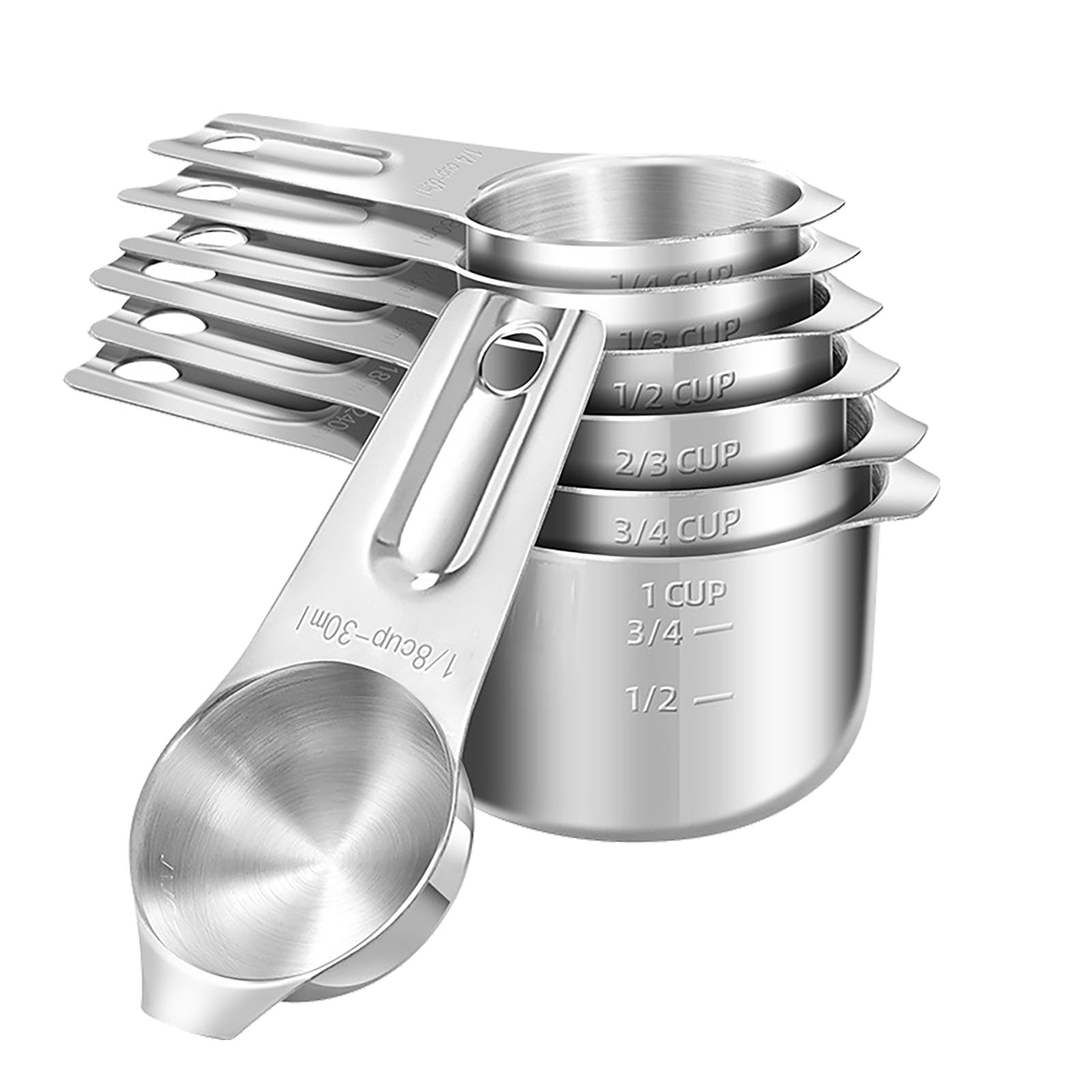 LIJCC Measuring Cup Spoon,Stainless Steel Measuring Cups Kitchen Tools ...