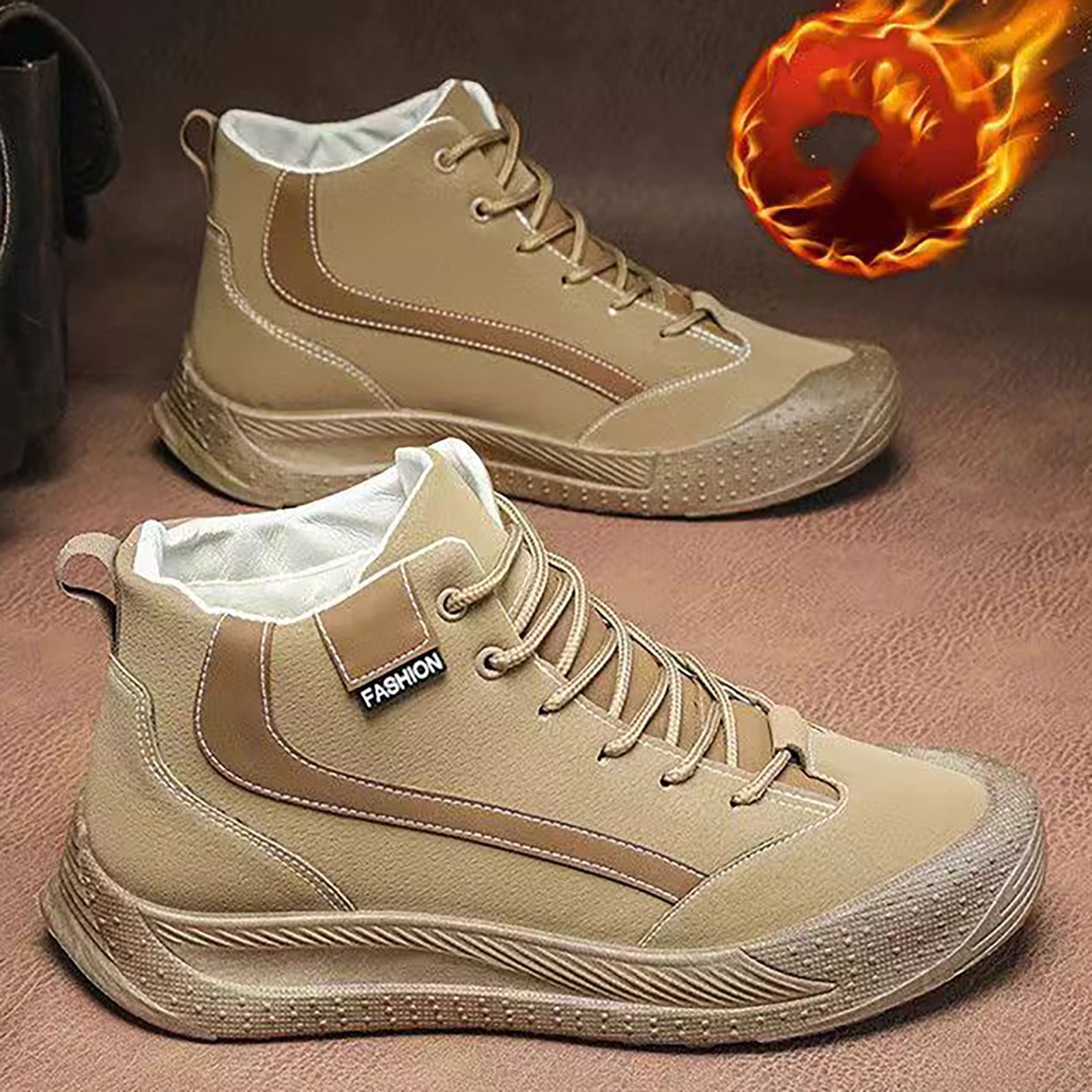 LIJCC Men's Slip On Chunky Sole Invisible Height Increasing Lace Up ...