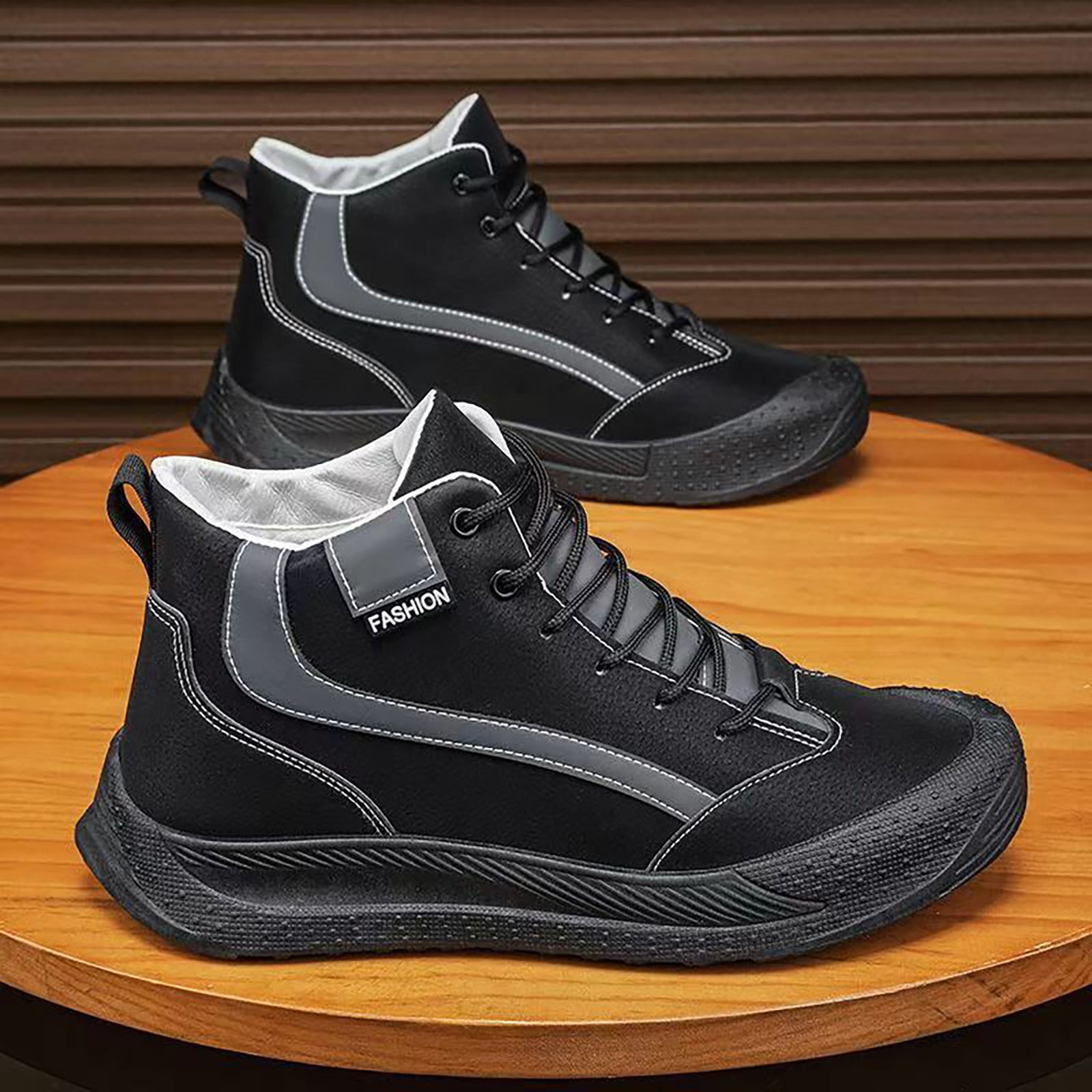 LIJCC Men's Slip On Chunky Sole Invisible Height Increasing Lace Up ...