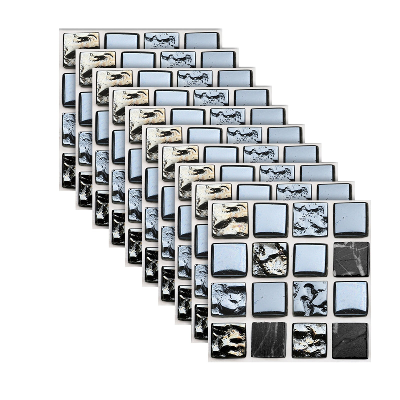 LIJCC Mosaic Wall Stickers 10 Mosaics Tile Stickers Peel and Stick Self ...