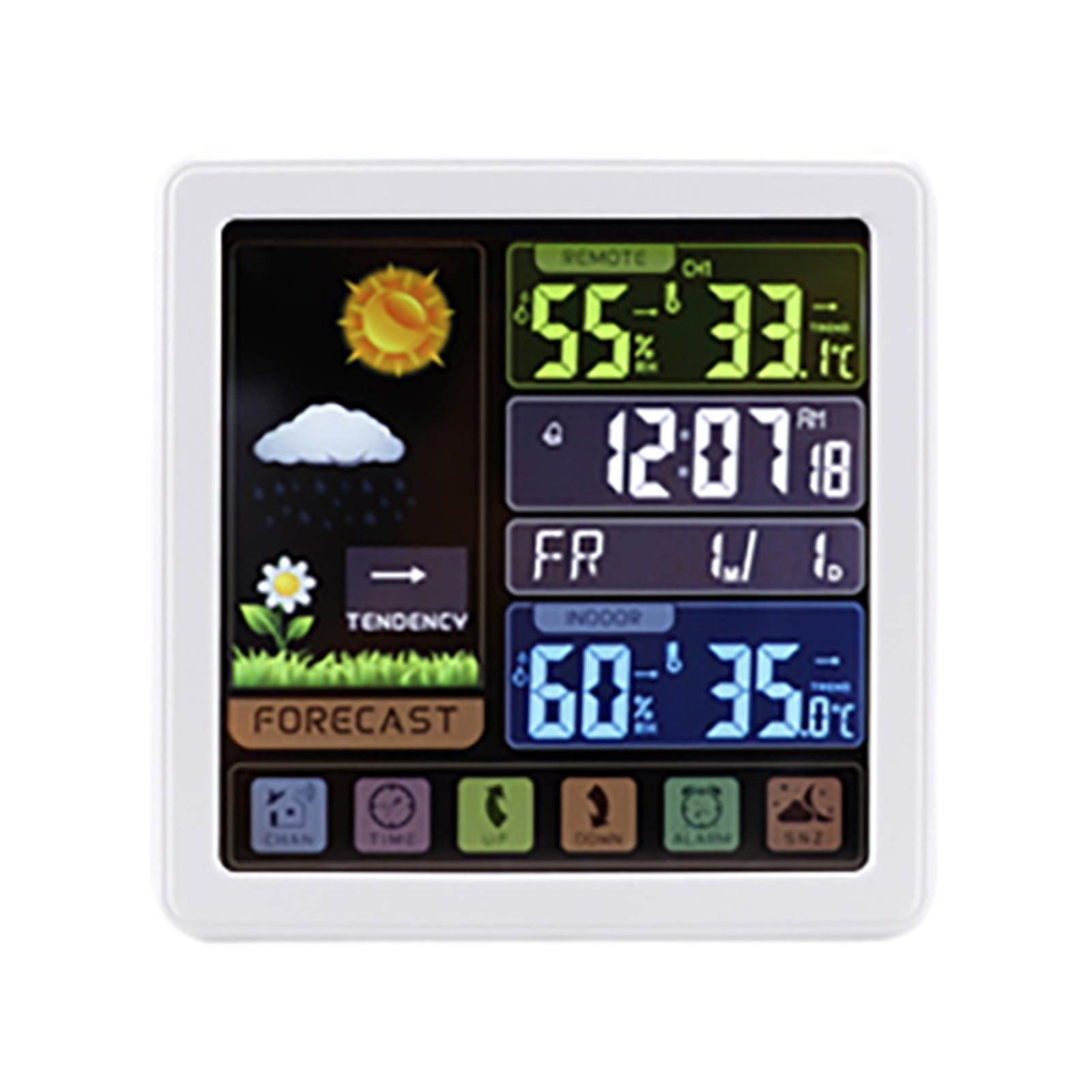 LIJCC Outdoor Thermometer Digital Thermometer with Clock Calendar and ...