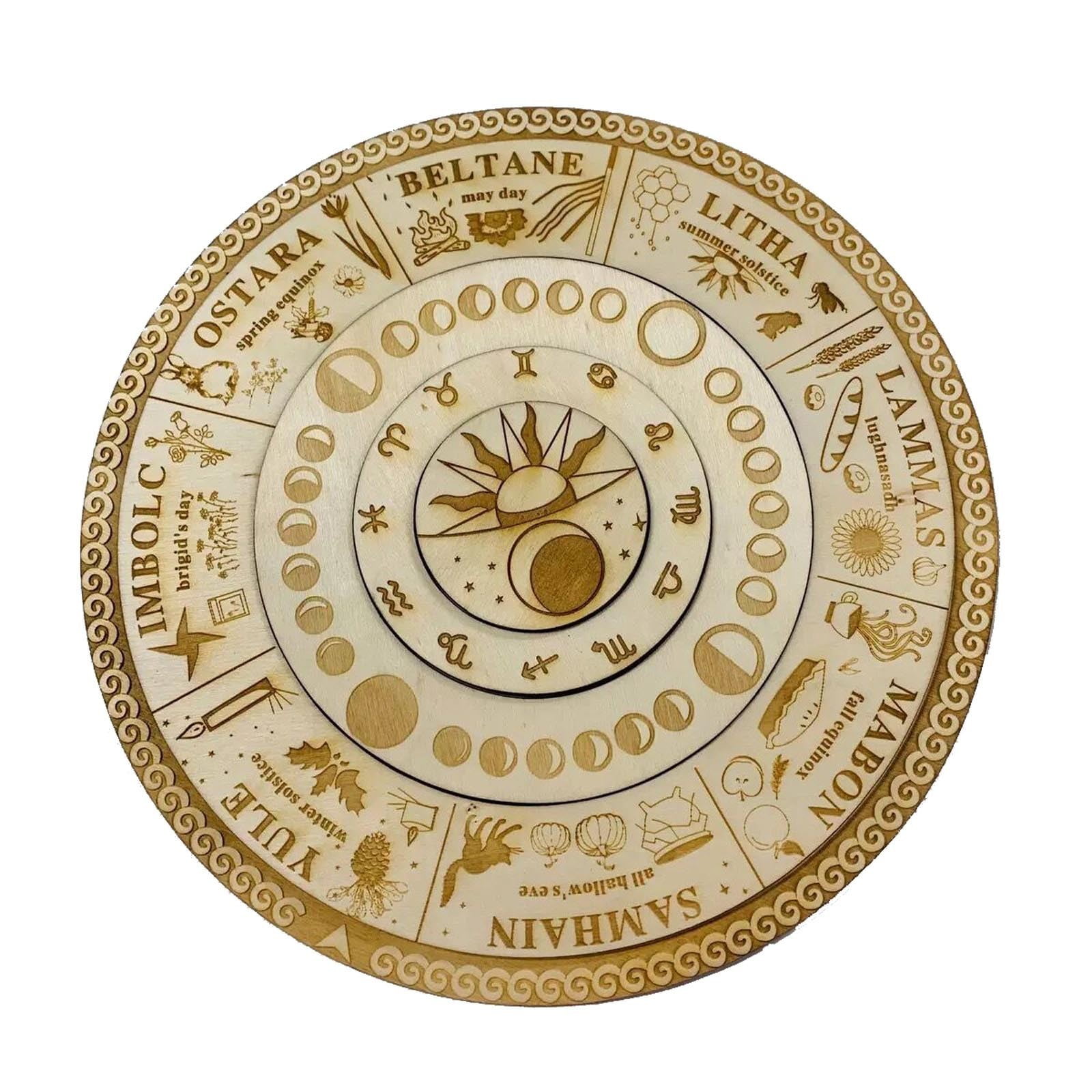 LIJCC Pagan Yearly Wheel Calendar,Wheel of The Year Calendar Annual ...