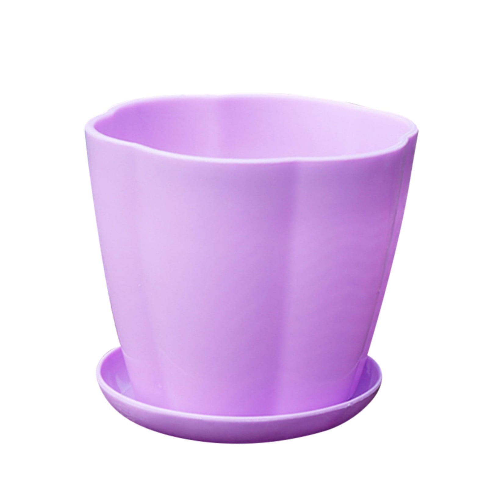 LIJCC Plastic Flower Pot with Saucer Tray,Plastic Flowerpot Modern ...