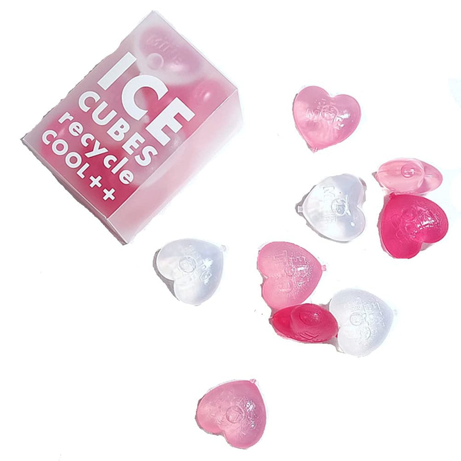 LIJCC Recyclable Love Ice Cubes,Reusable Ice Cube 15 Pcs Heart Shape ...