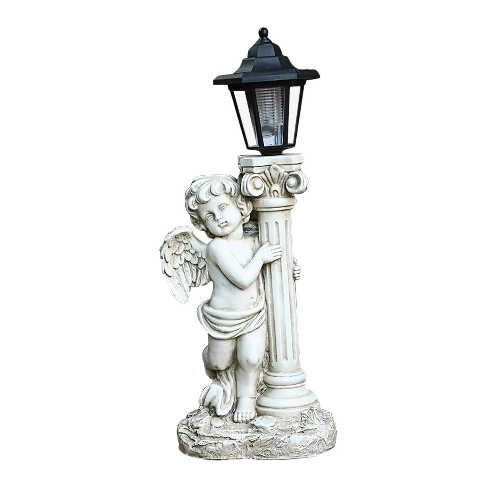 LIJCC Roman Sun Column Angel Statue Memorial Lamp,Pillar Figurine Lamp ...