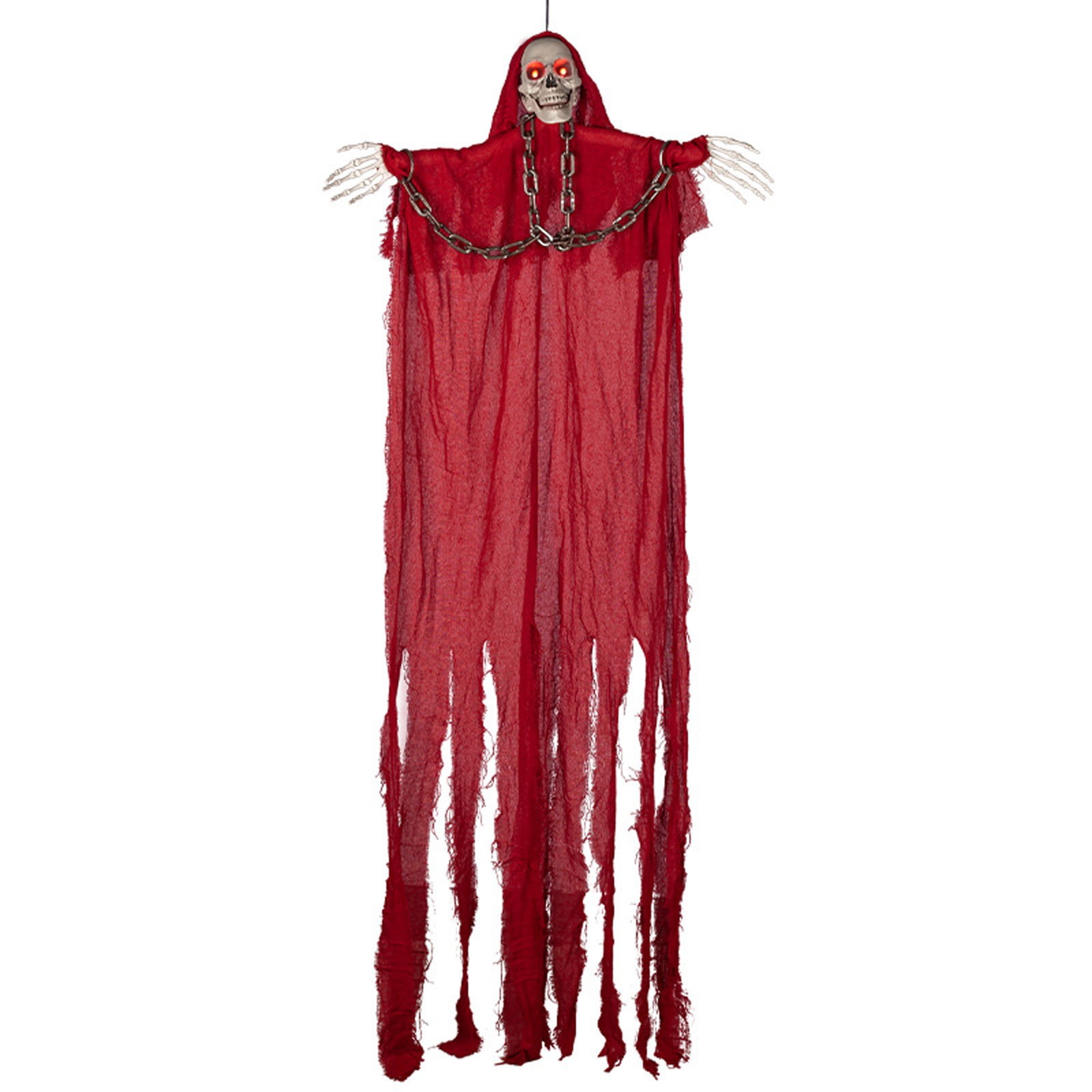 LIJCC Scary Red Chain Ghost Glowing and Making Sound Props,Hanging ...