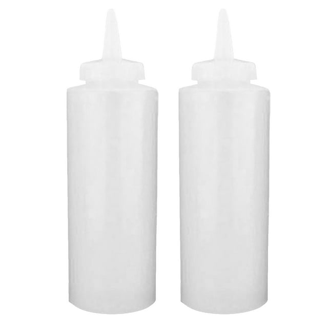LIJCC Set of 2 Jam Jars Set of 2 24 Oz Large Clear Bottle Condiment ...