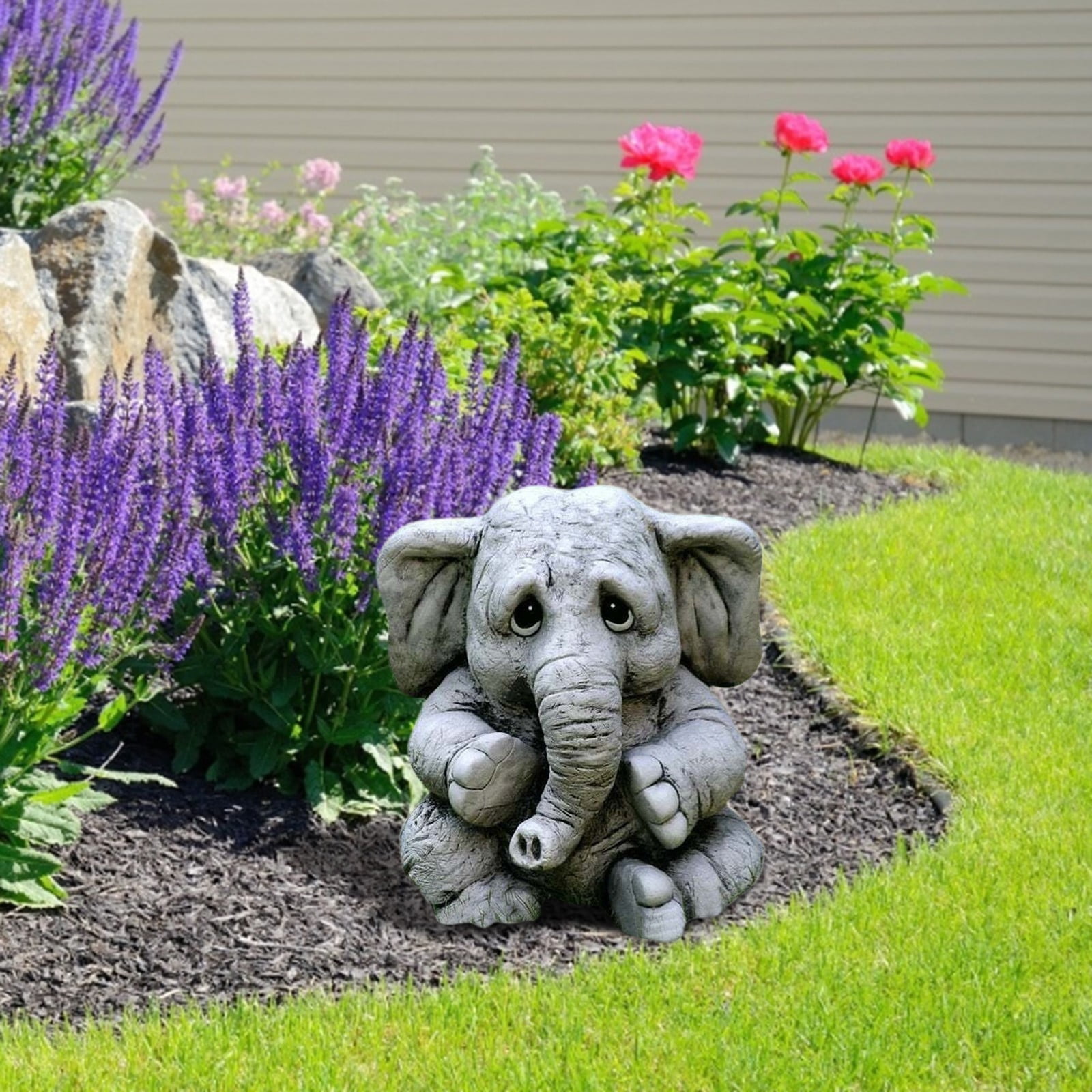 LIJCC Simulated Animal Ornaments,Simulation Statue Courtyard Elephant ...