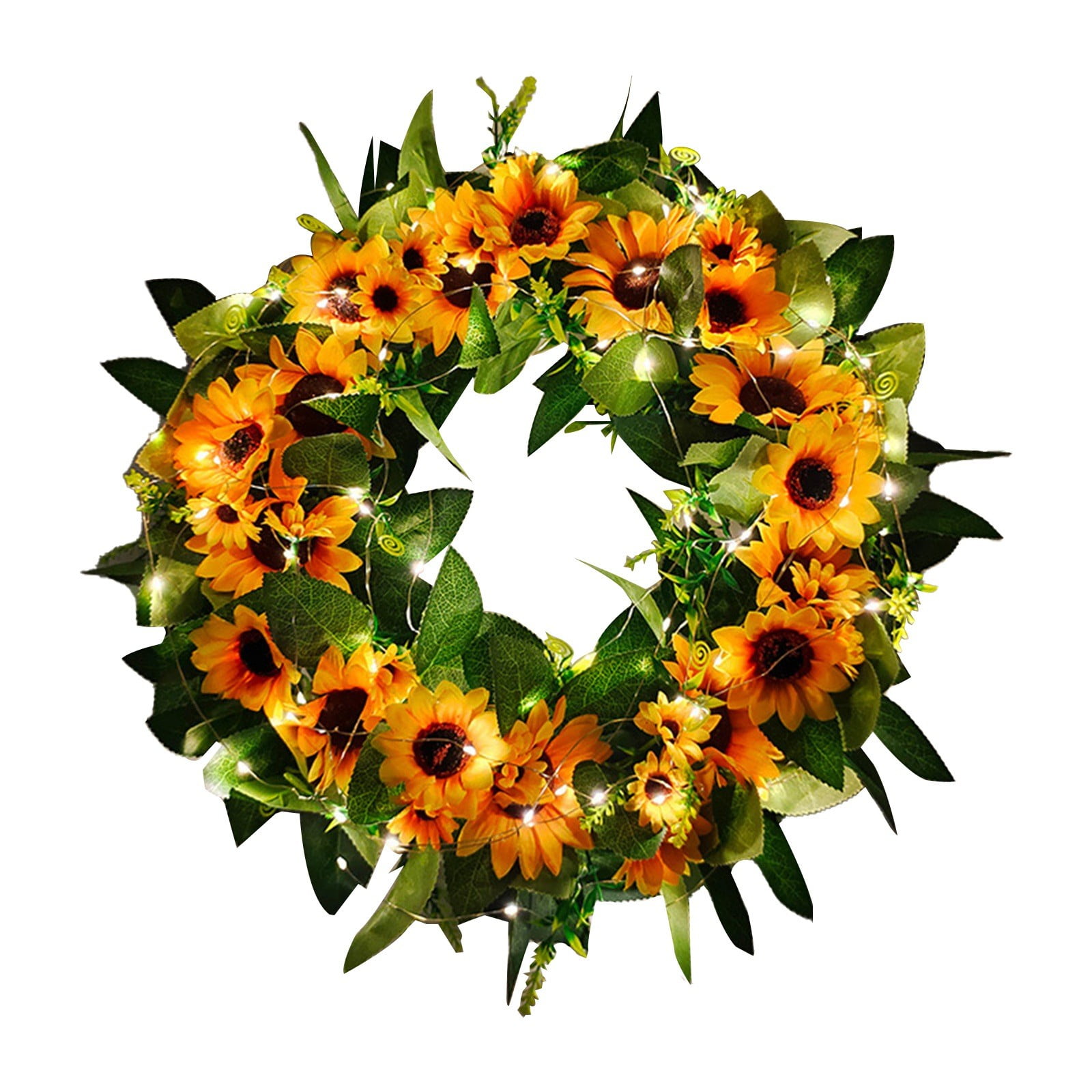 LIJCC Simulated Sunflower Wreath with Light,The Festival Looks ...