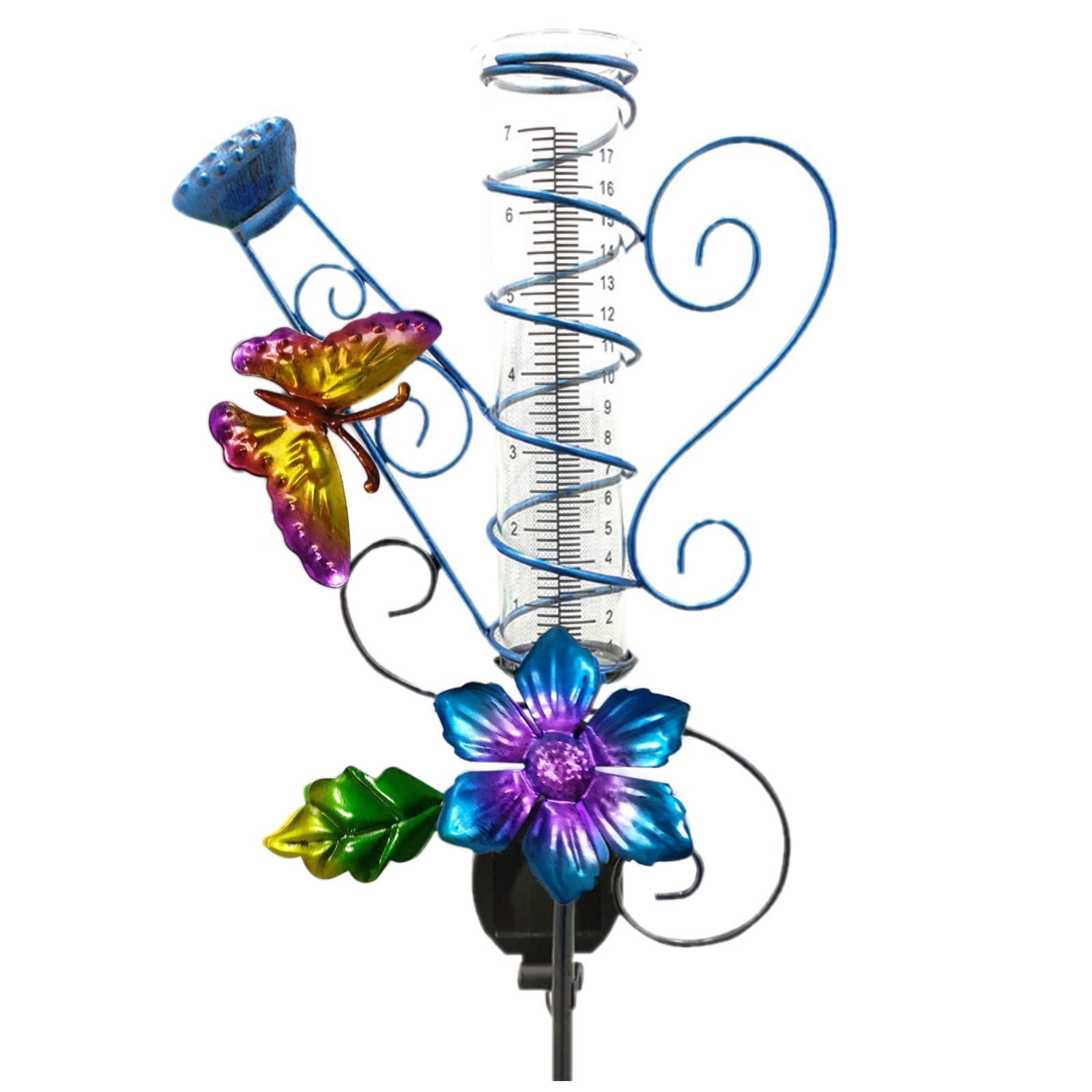 LIJCC Solar Iron Rain Gauge,Garden Sensor Solar Outdoor Rain Control ...