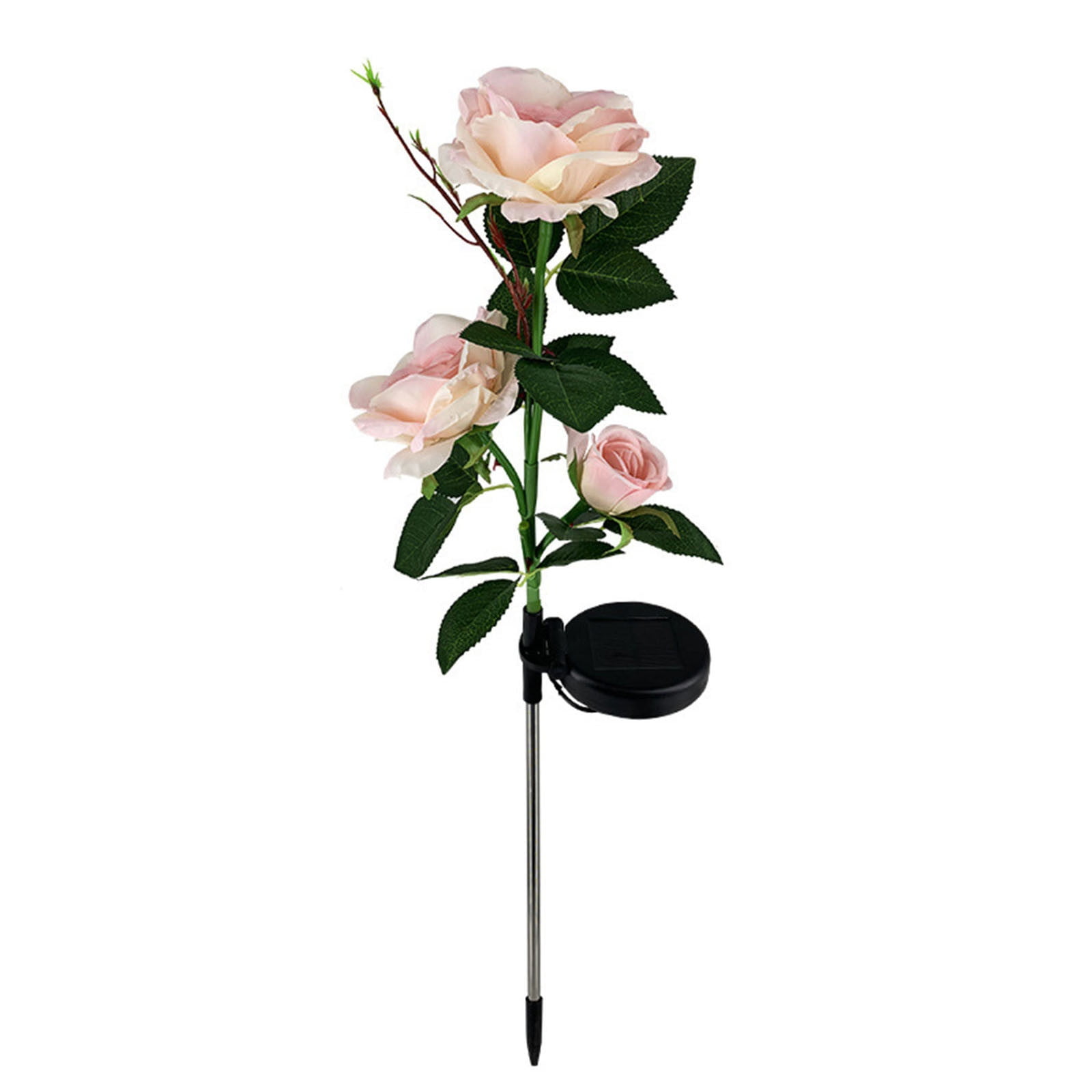 LIJCC Solar Rose Lamp,3 Lights Head Led Garden Stake Decorative Lamp ...