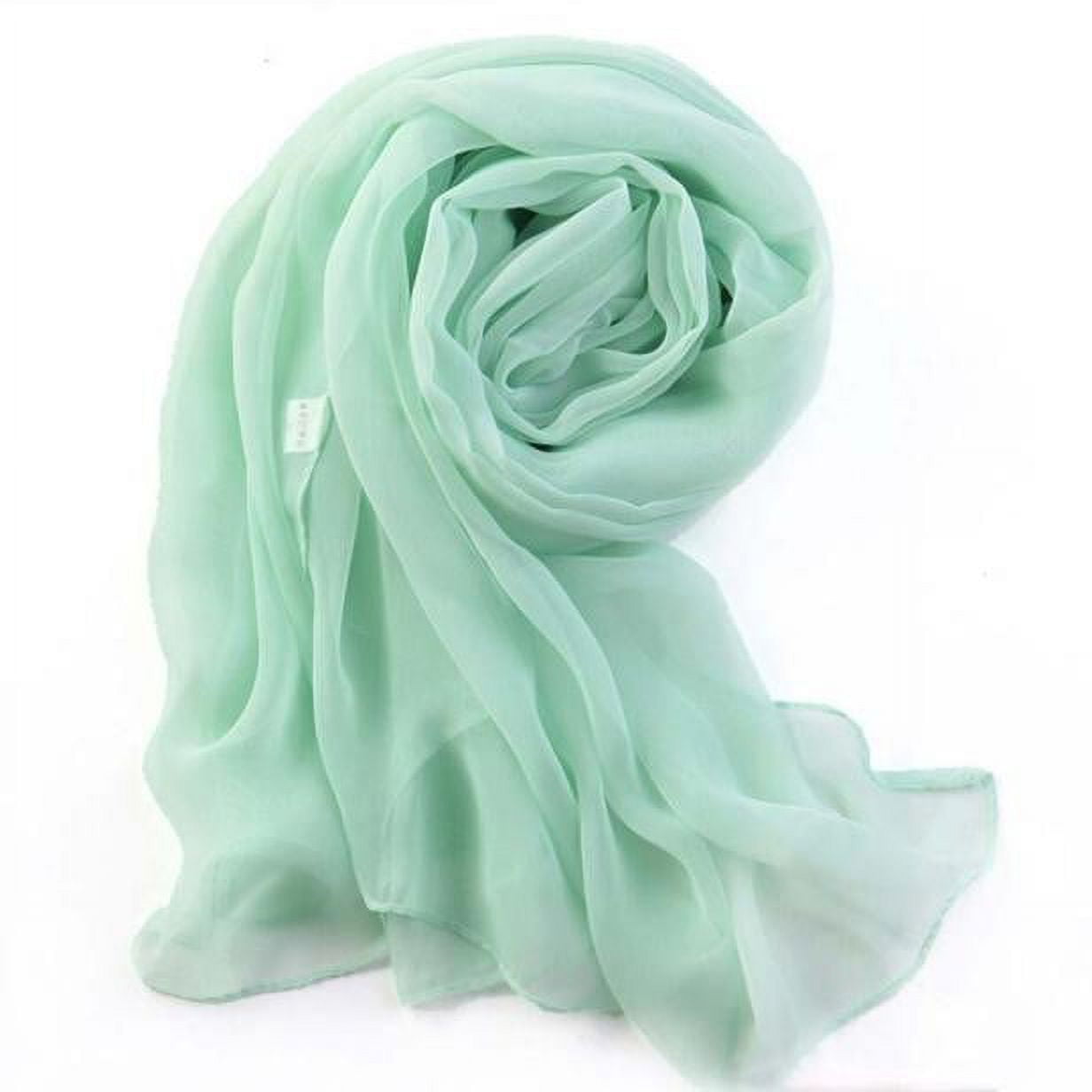 LIJCC Solid Color Chiffon Gauze Scarf Mint Green Lady Scarf Women Shawl ...