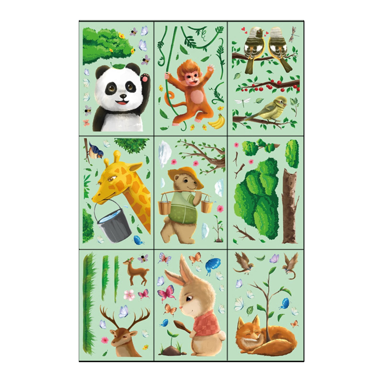 LIJCC Spring Wall Stickers,Spring Thick Gel Stick Butterfly Window Gel ...