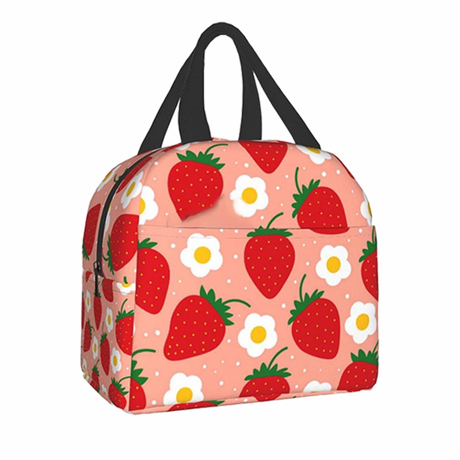 LIJCC Student Lunch Bag,Strawberry Fruit Lunch Box Dirt Lightweight ...