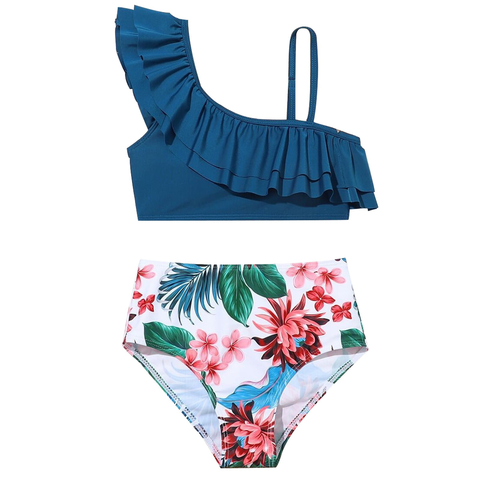 LIJCC Summer Kids Swimwear Classic Girl's Girl Swimwear Kids Floral ...