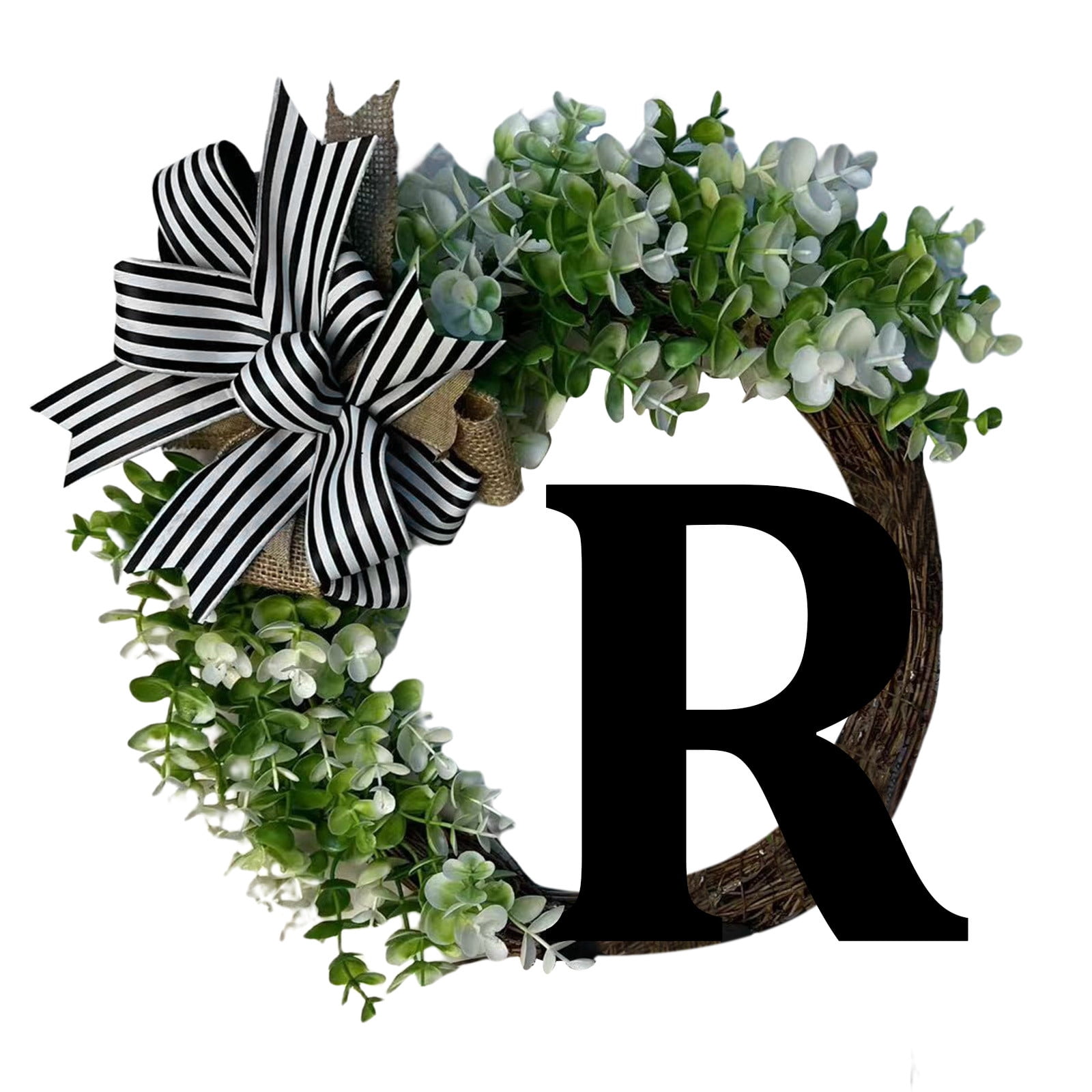 LIJCC Tree Vine Letter Wreath,Unique Last Name Year Round Front Door ...