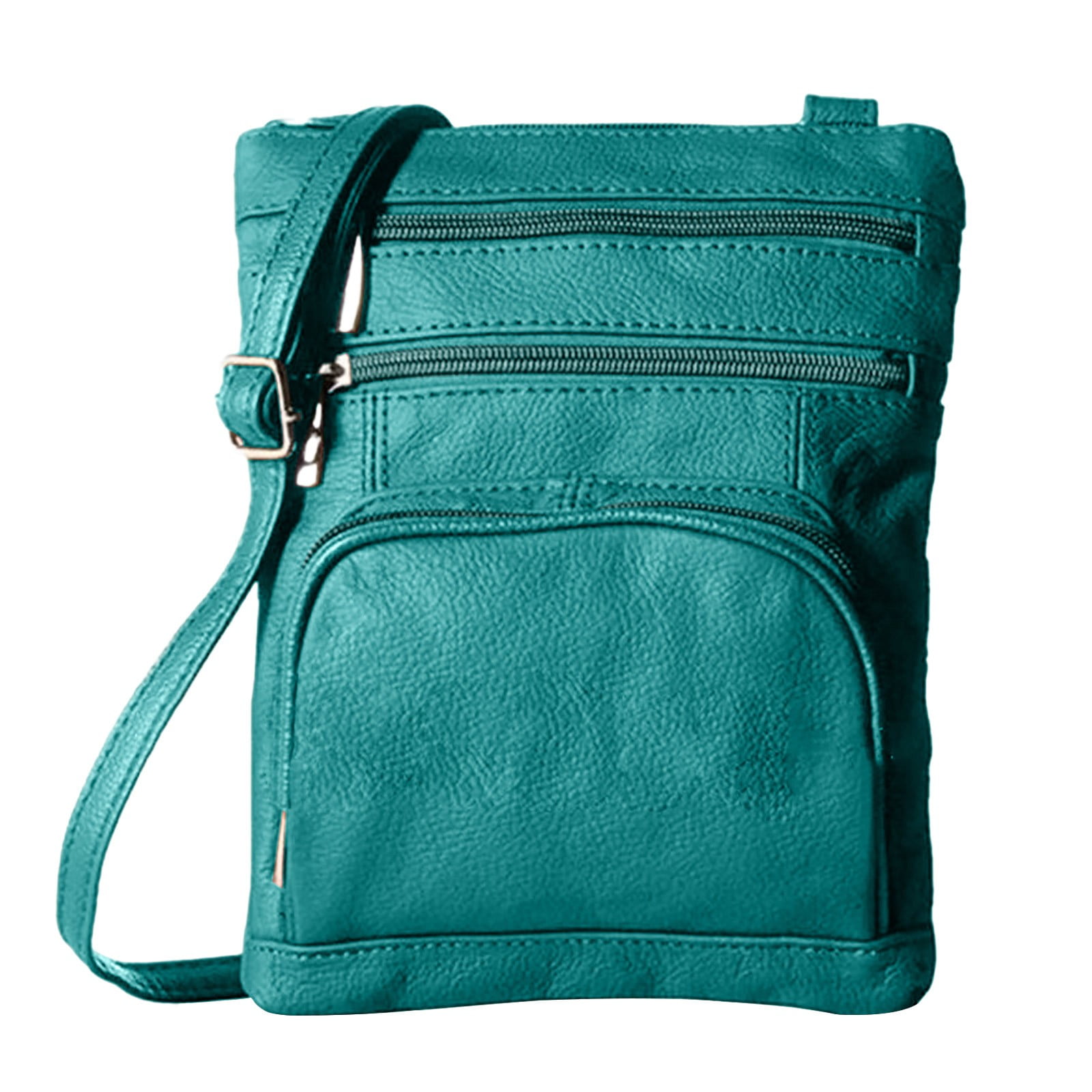 LIJCC Women Men Crossbody Bag Solid Color Genuine Leather Multi-Pocket ...