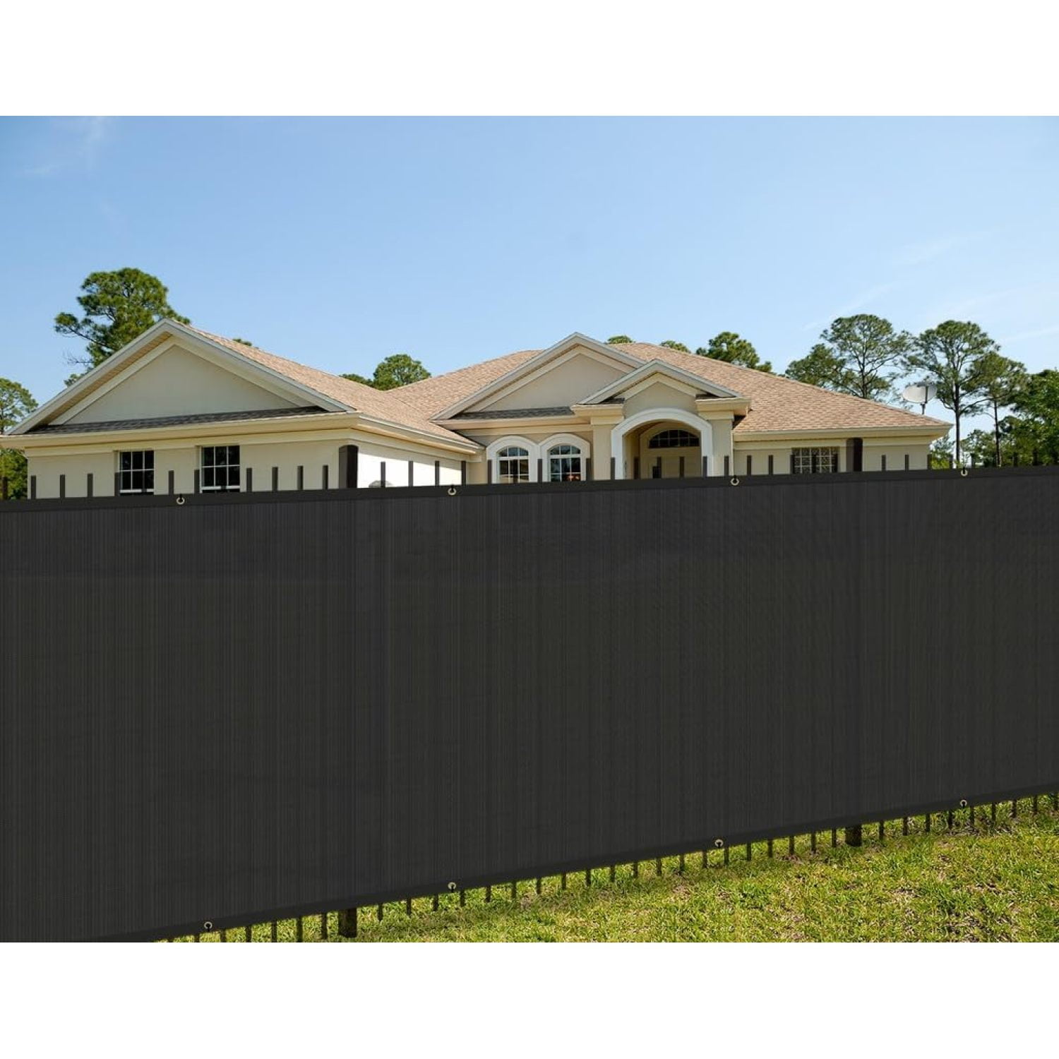 LIJUNP Privacy Fence Screen Privacy Fence with Grommets Gray Heavy Duty ...