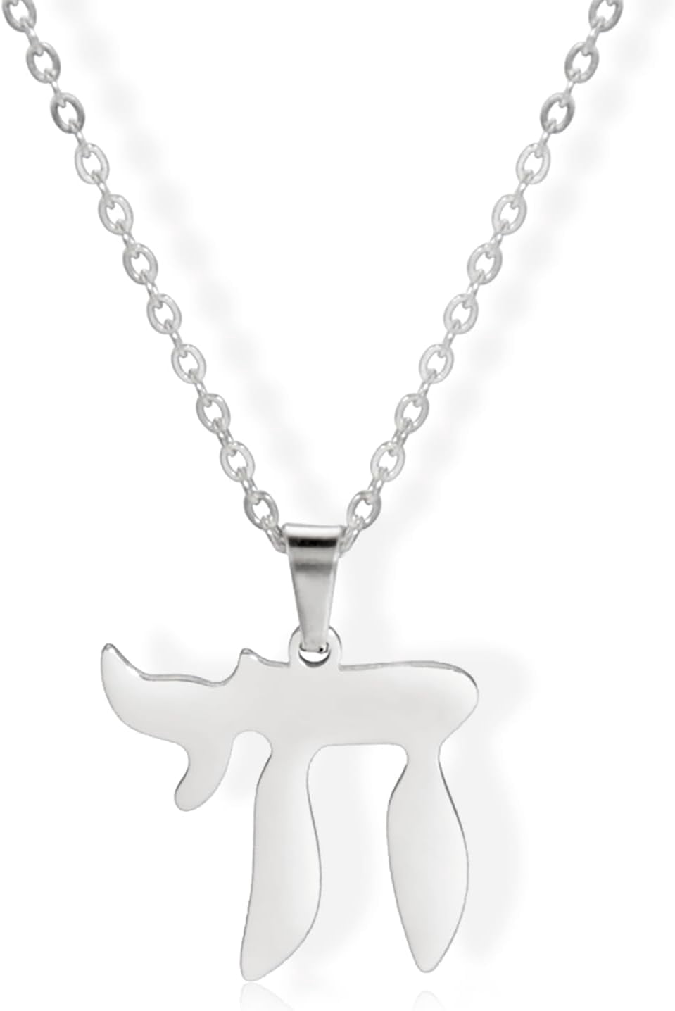LIKGREAT Jewish Hebrew Chai Necklace Chai Symbol Stainless Steel Jewish ...