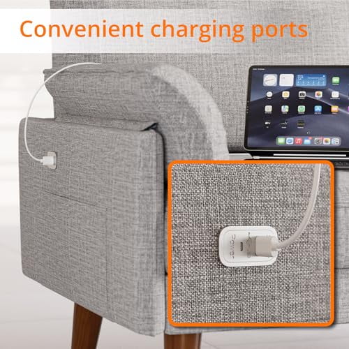 LIKIMIO 70" Loveseat Sofa with USB Port & Solid Wood Leg, Modern Comfy ...