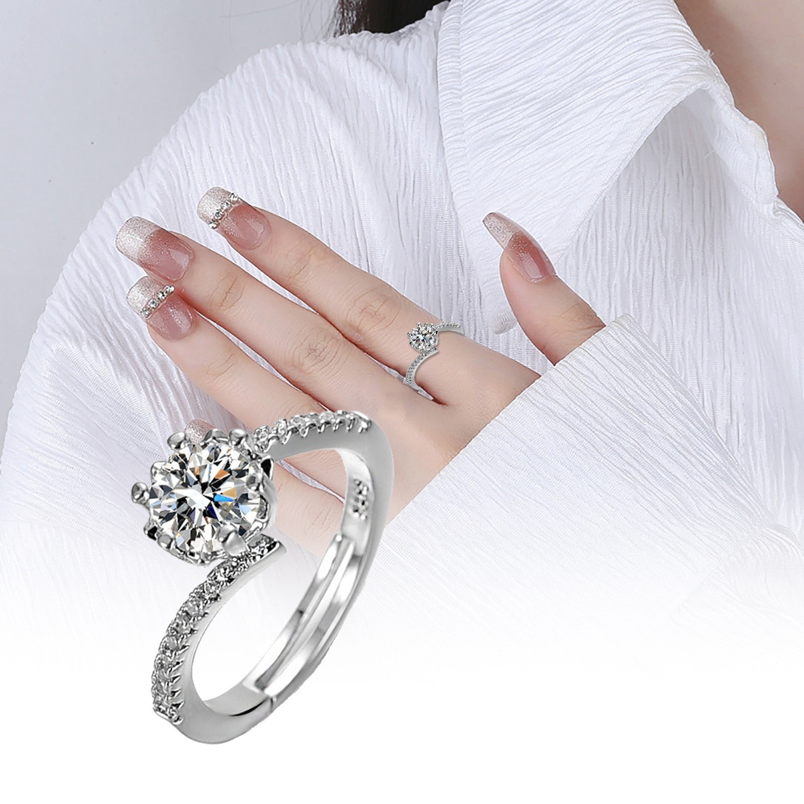 LILELIS Calming Rings for Women Diamond Ring Arm Elegant And Beautiful ...