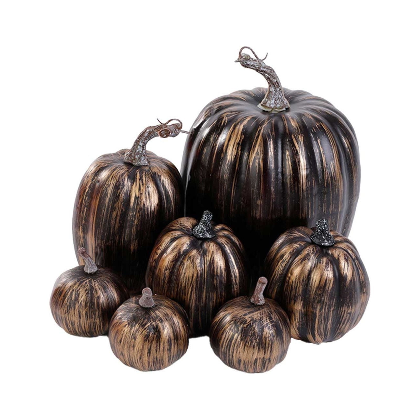 LILELIS Solar Garden Decorations Figurines 7 Pieces Pumpkins Orange ...