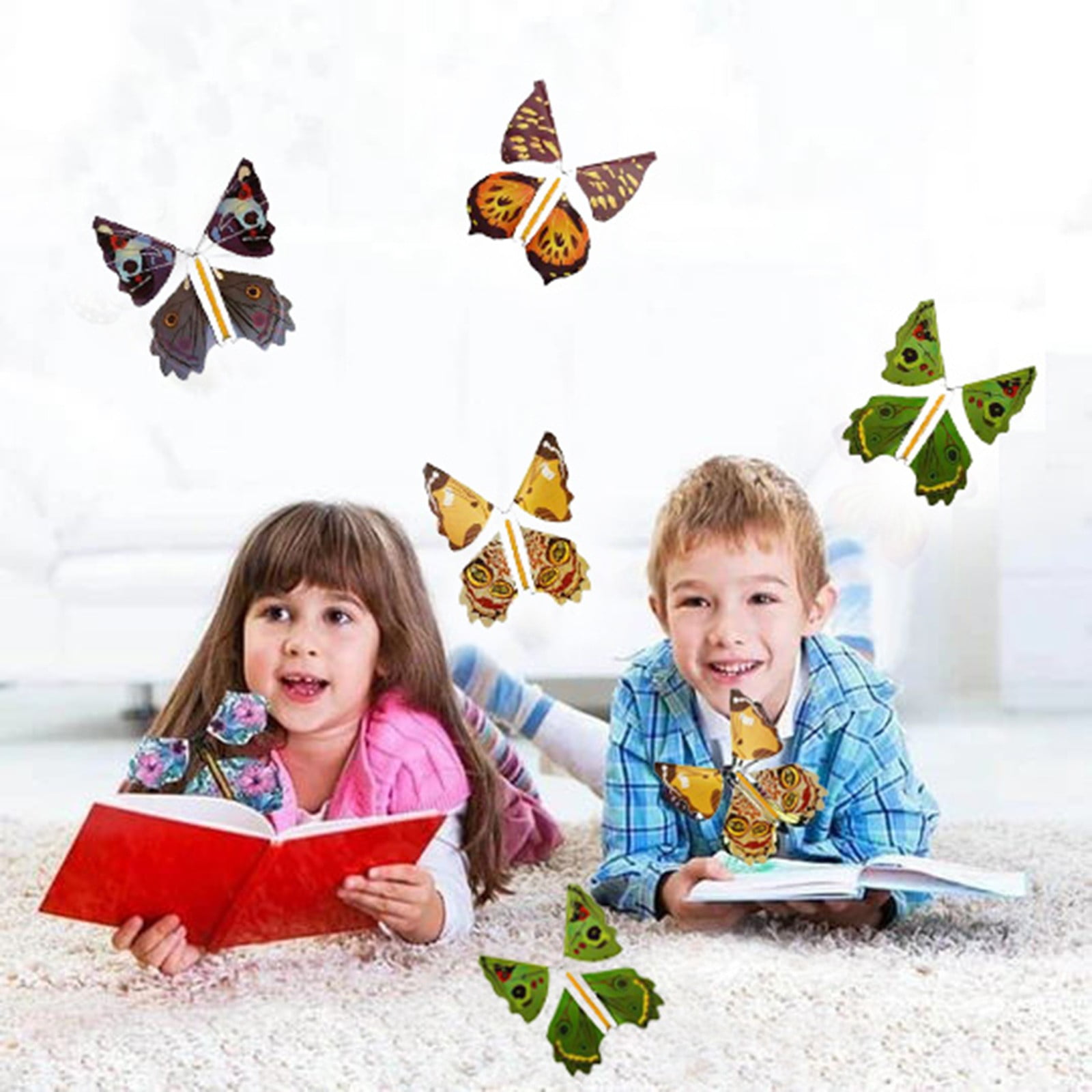 LILELIS Wrap Magic Flying Butterfly Clockwork Rubber Band Powered ...