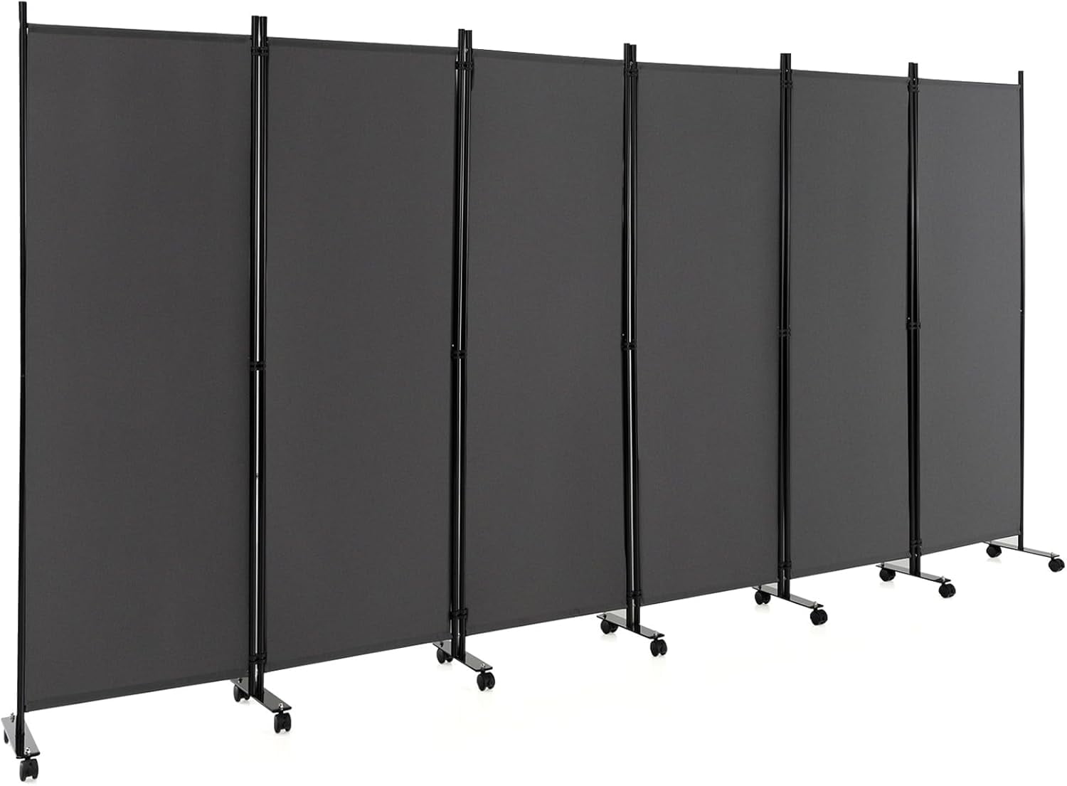 LILEYI 6 Panel Room Divider, 132W x 68H Large Folding Privacy Screen ...