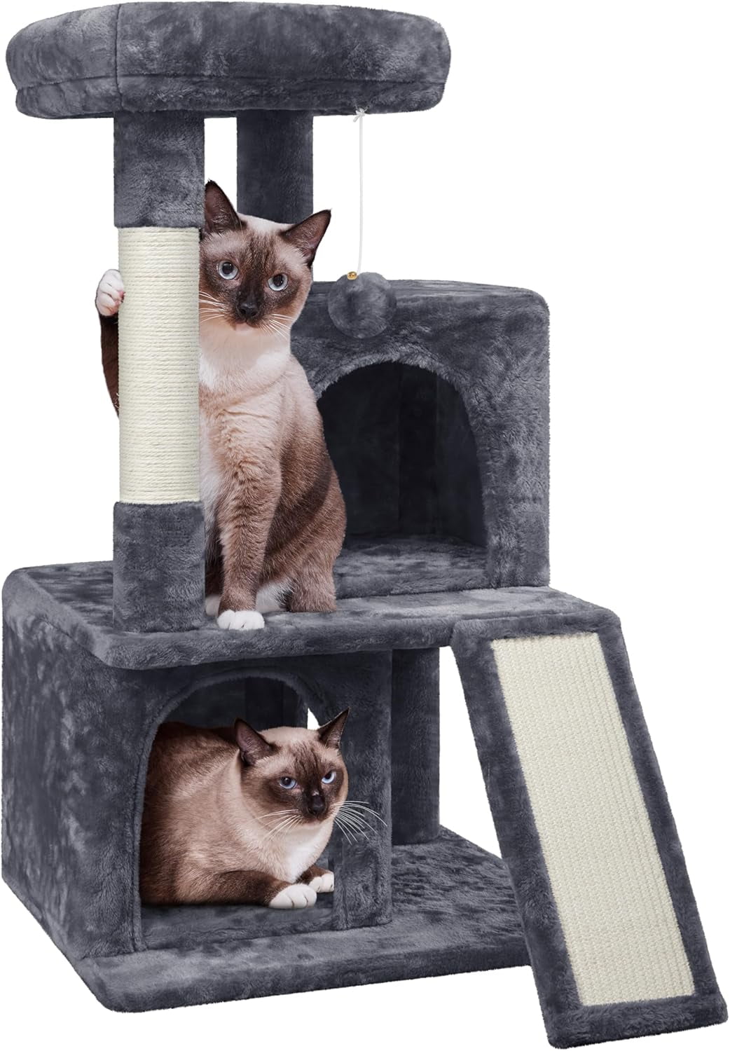 LILEYI Cat Tree for Indoor Pets, 36in Tower Condo w/Extra Large Perch ...