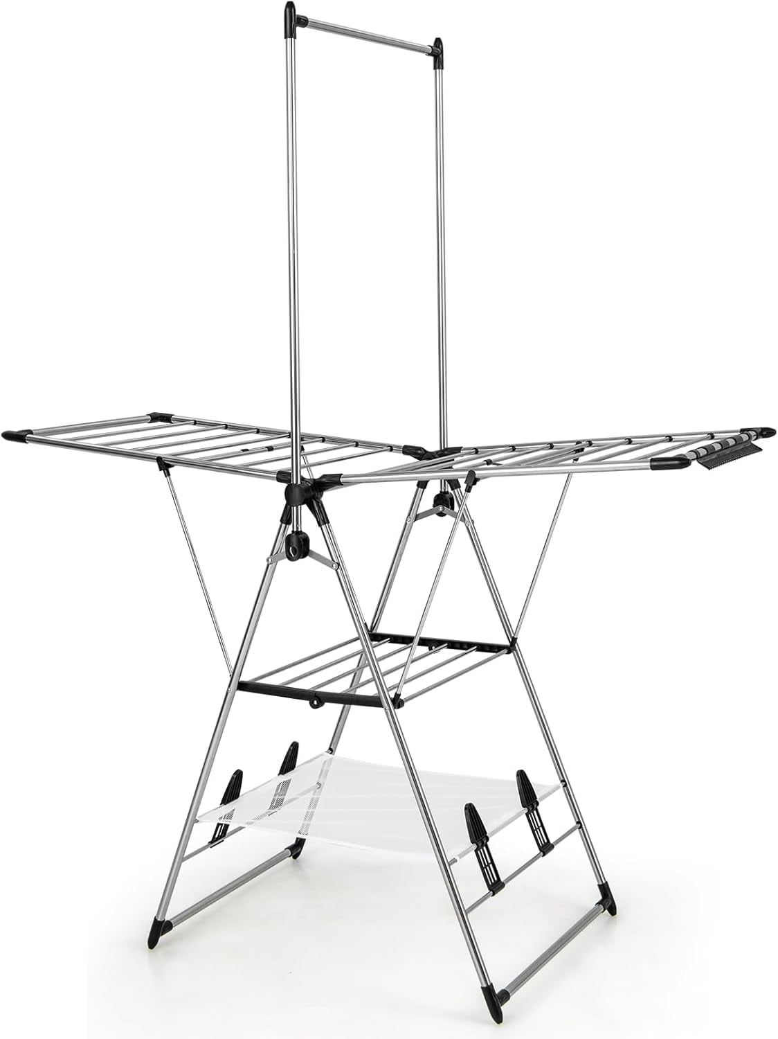 LILEYI Clothes Drying Rack, Foldable Laundry Drying Rack with with 6 ...