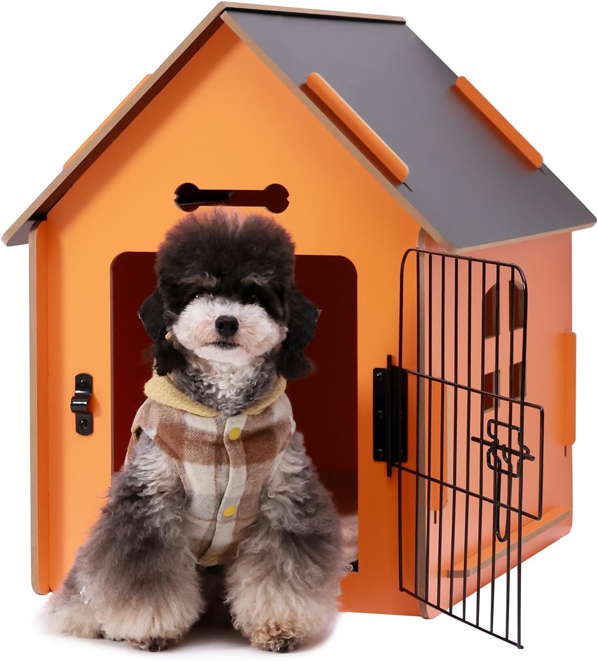 LILEYI Dog House Indoor for Small Dogs or Cats, Cozy Wooden Design ...