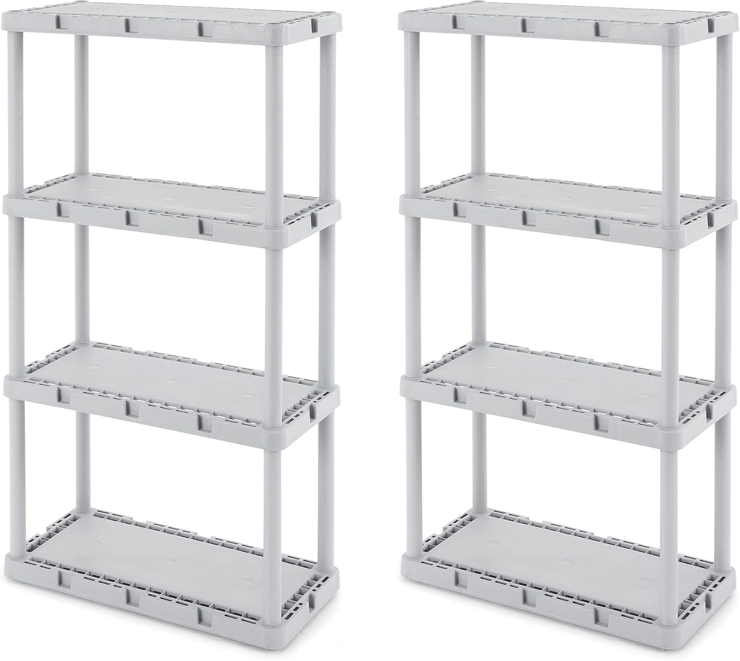LILEYI Knect-A-Shelf Fixed Height 4 Tier Storage System Unit Light Duty ...
