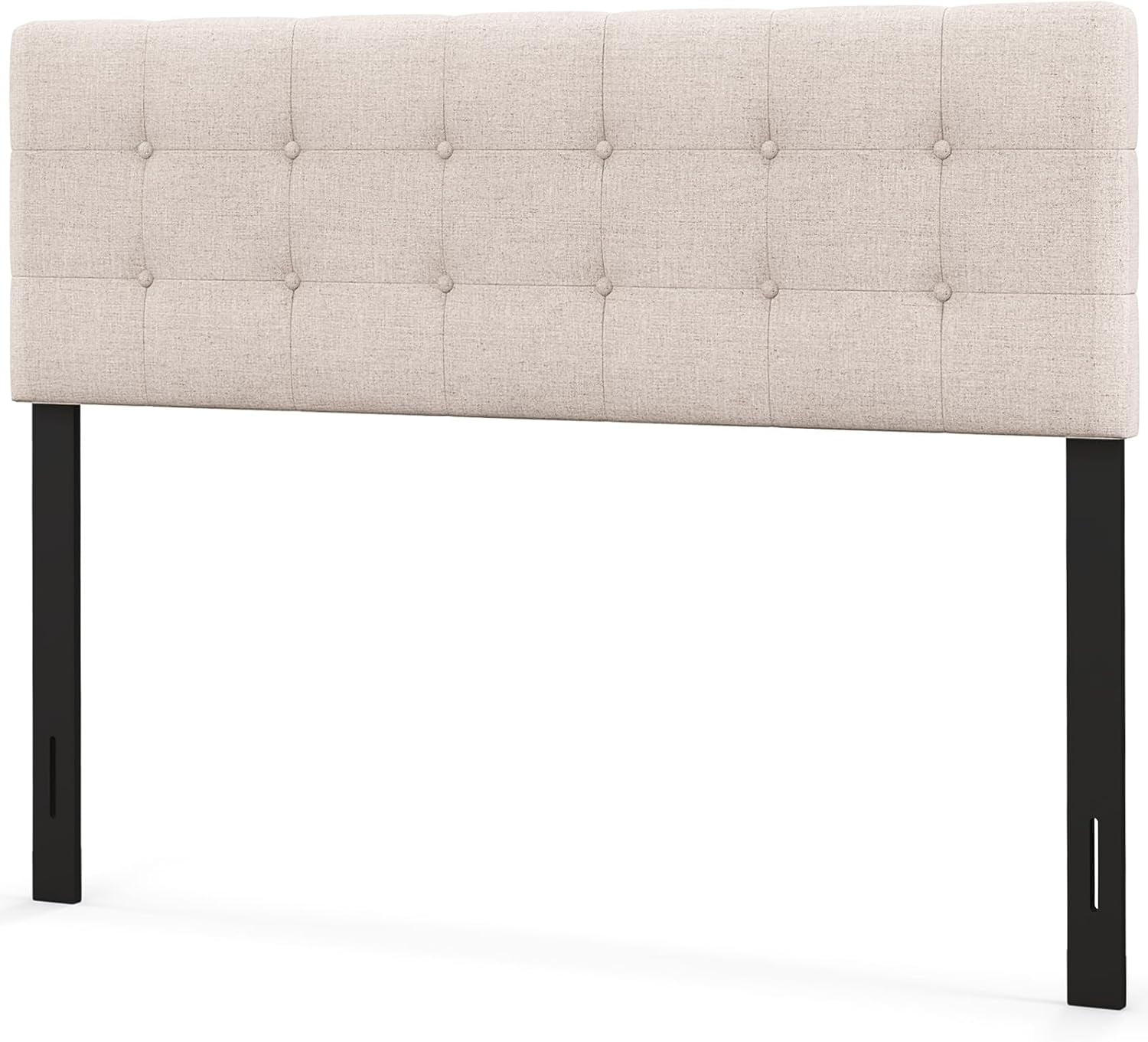 LILEYI Linen Upholstered Headboard, Adjustable Width Button Tufted ...