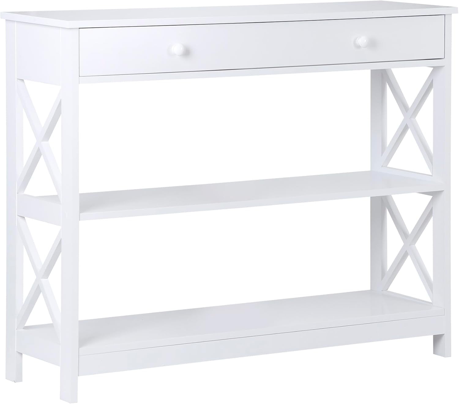 LILEYI Narrow Console Accent Table w/Storage Shelf, 3-Tier 40 Inch ...