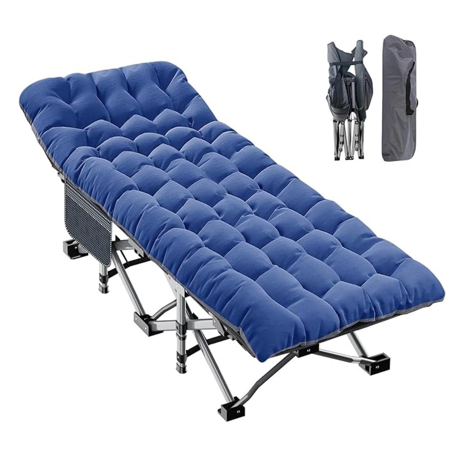 LILEYI Oversized XXL Folding Camping Cot W/Mat for Adults, 78" L x 32 ...