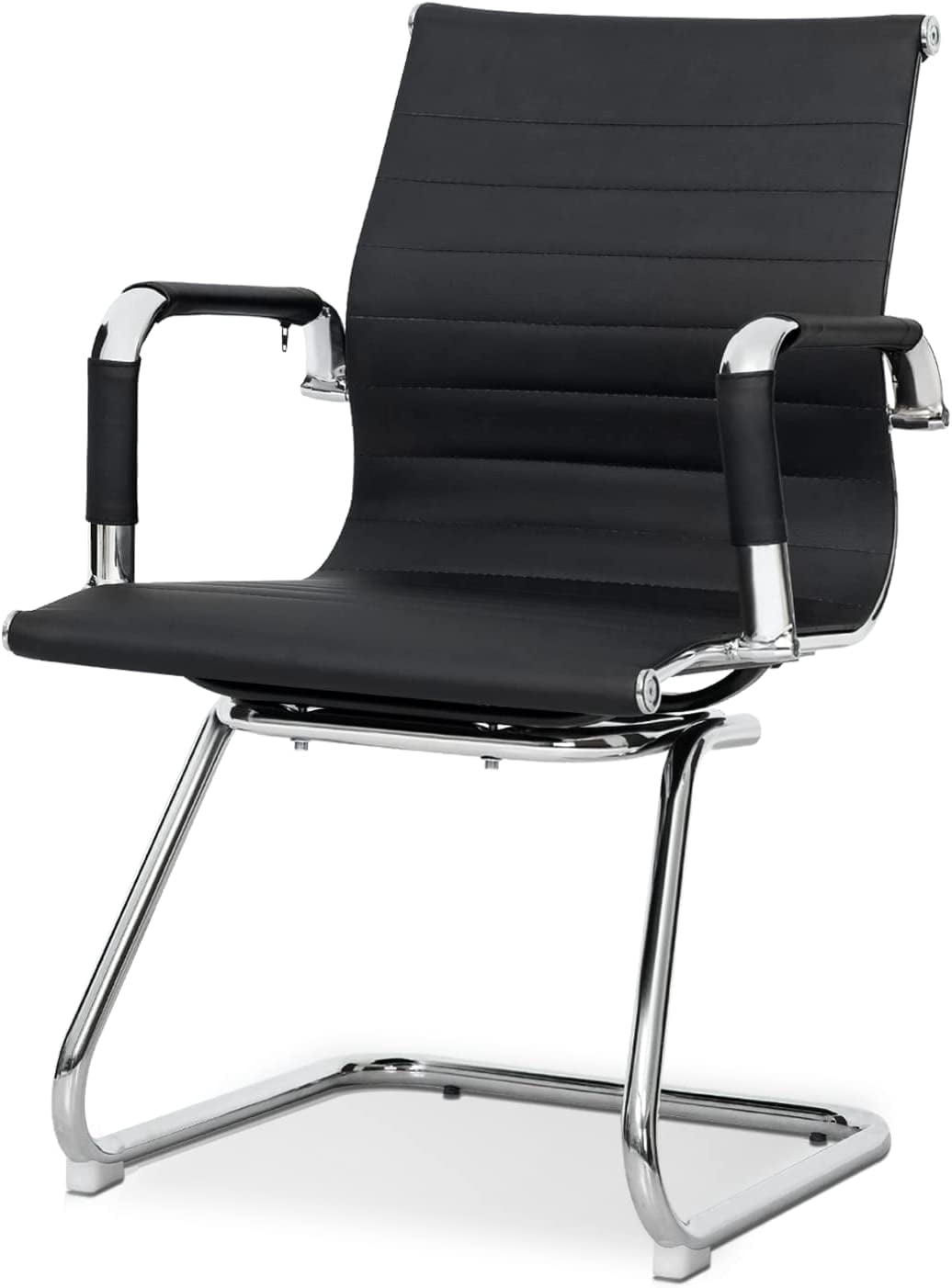 LILEYI PU Leather Conference Chair Heavy Duty Reception Chair No Wheels ...
