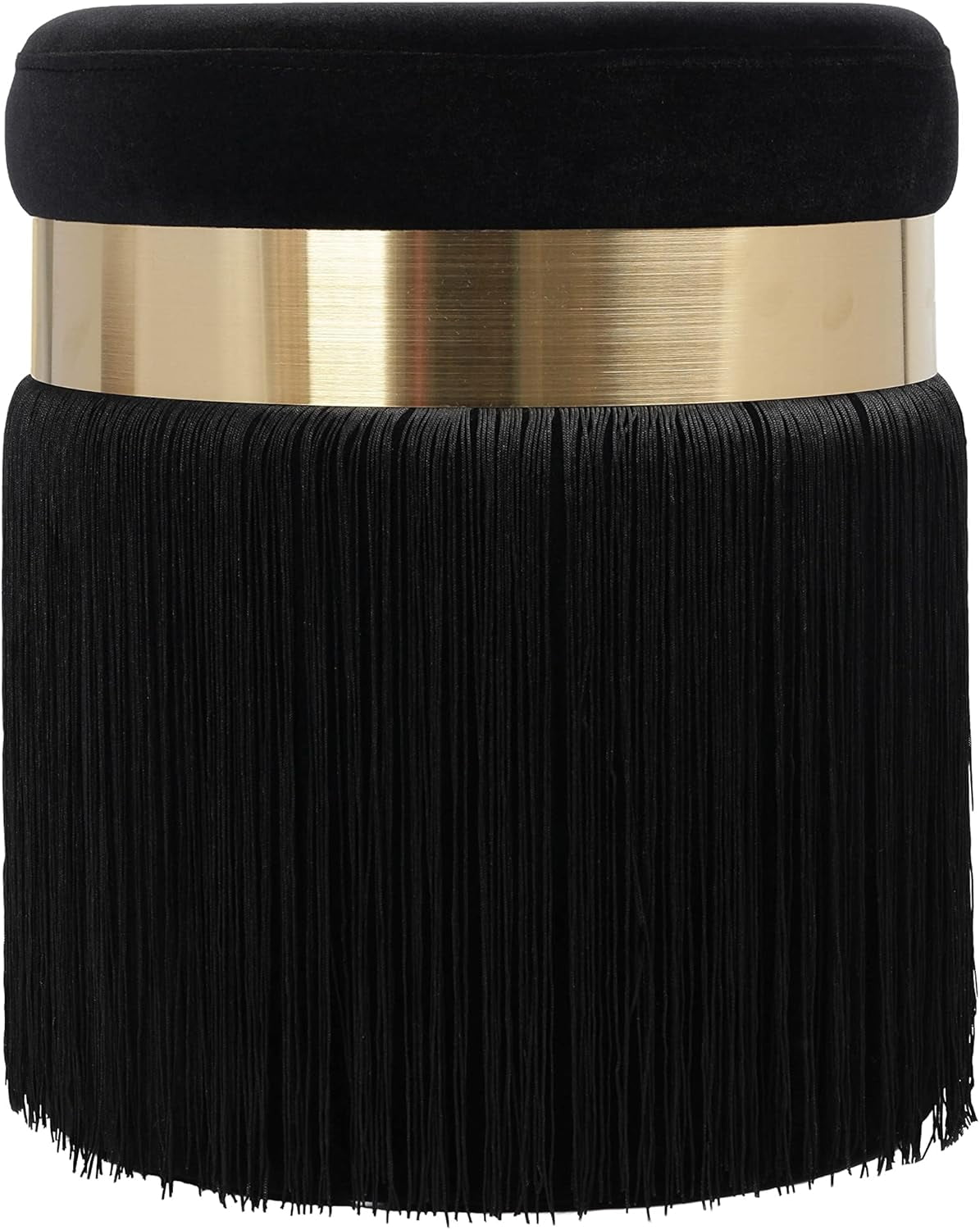 LILEYI Round Velvet Nesting Ottomans with Spacious Storage Set of 2 ...