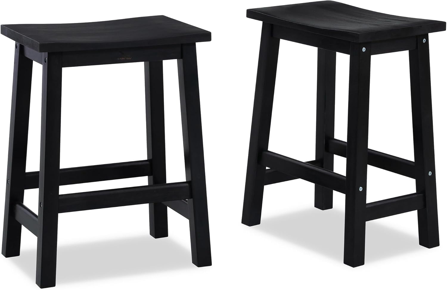 LILEYI Wooden Counter Stools, Set of 2 Backless Bar Stools with ...